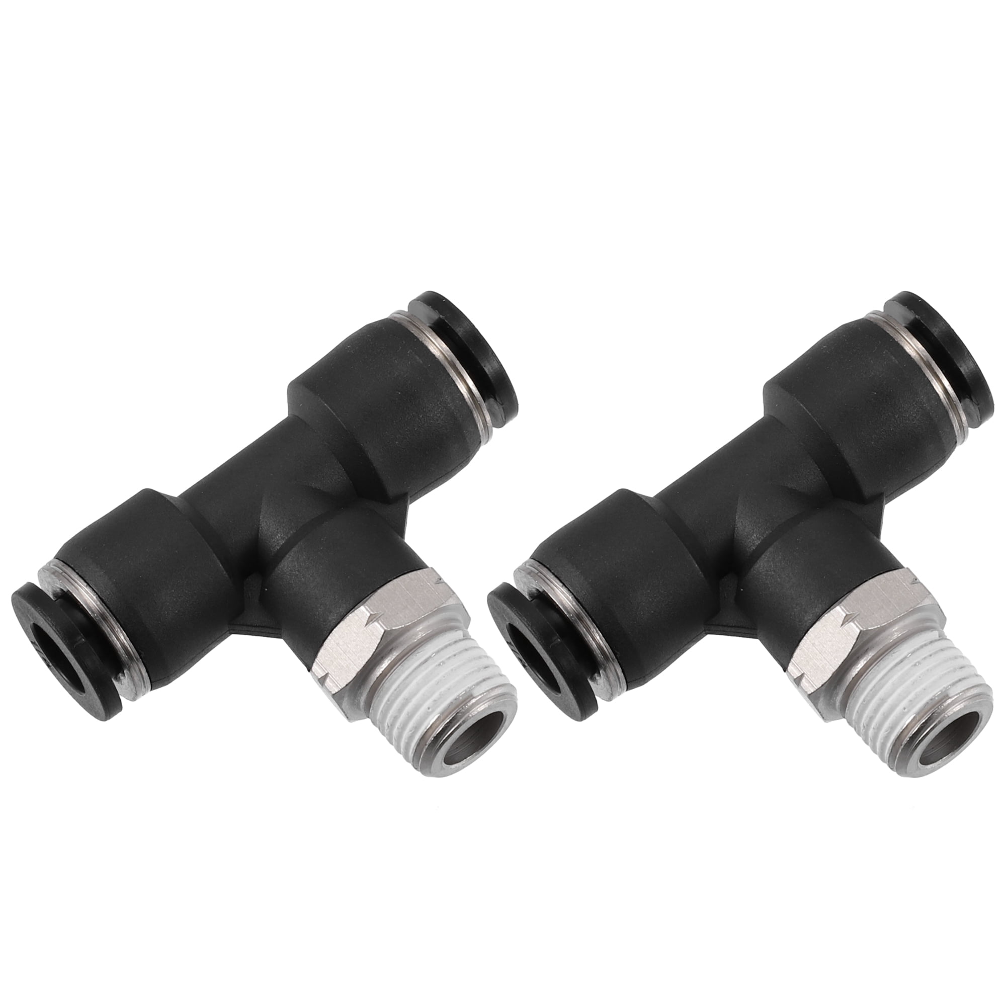 Unique Bargains 2 Pcs Car Pneumatic Tee Shape Fittings 1/4 Inch Tube OD ...