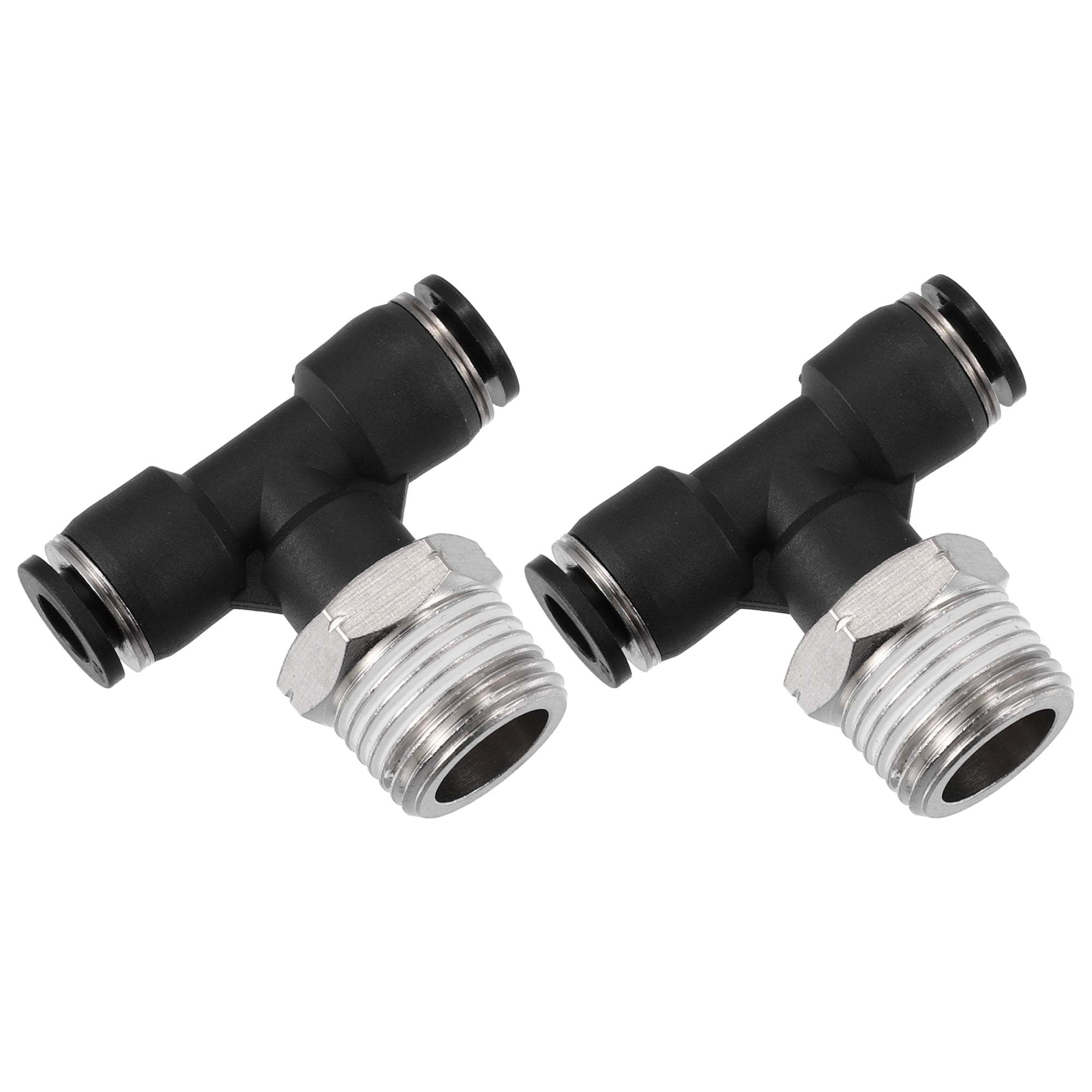 Unique Bargains 2 Pcs Car Pneumatic Tee Shape Fittings 1/4 Inch Tube OD ...