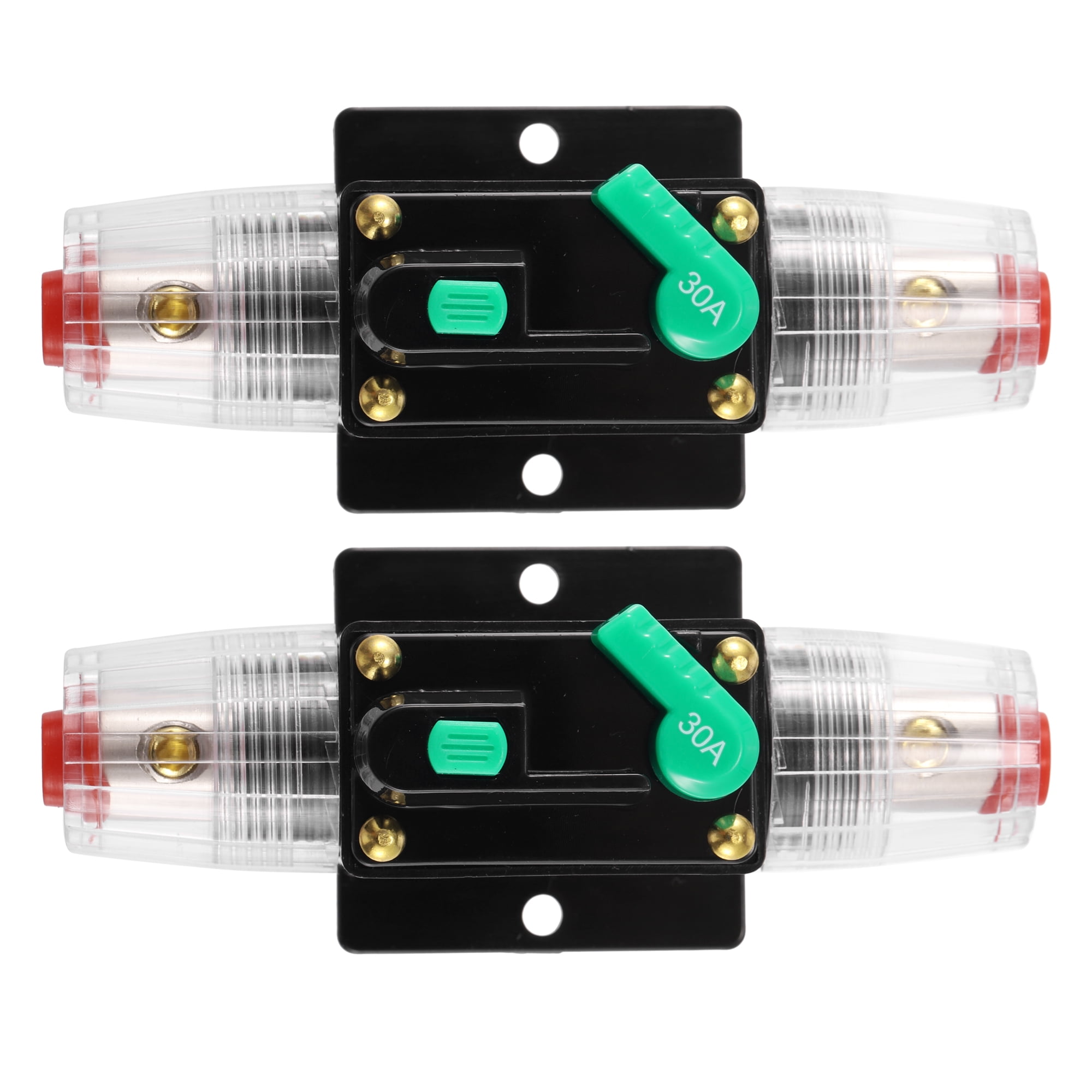 Unique Bargains 2 Pcs DC 12V- 48V 30Amp Car Circuit Breaker with Manual ...
