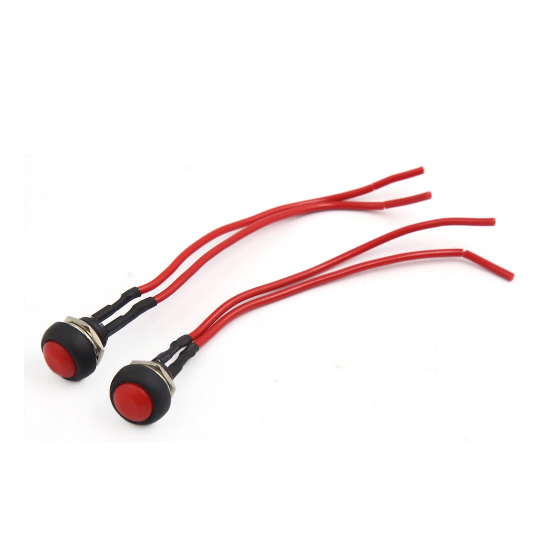 Unique Bargains 2 Pcs DC 12V Wired Latching Type Horn Push Button ...