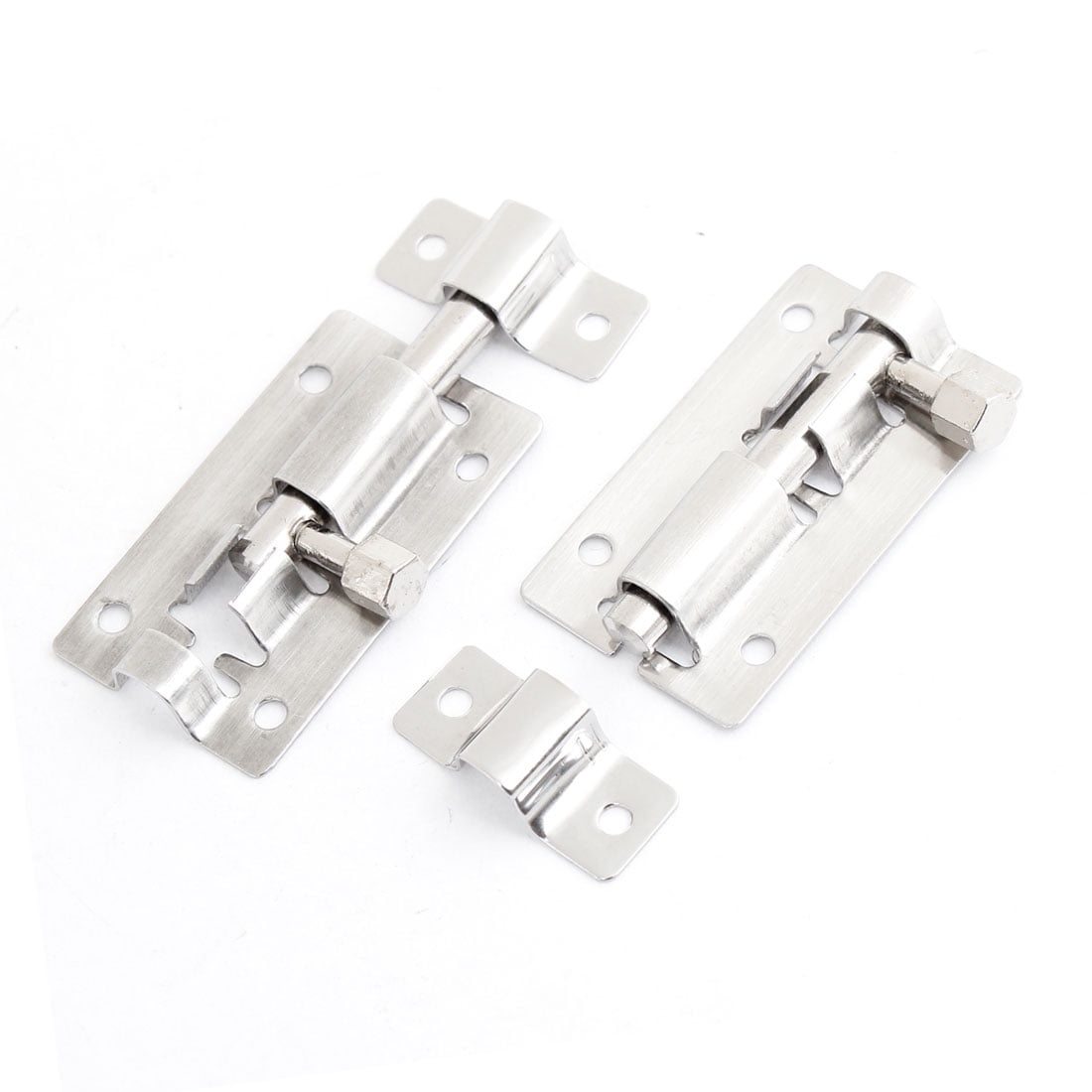 Unique Bargains 2 Pcs Door Gate Security Silver Tone Metal Bolt 5cm ...
