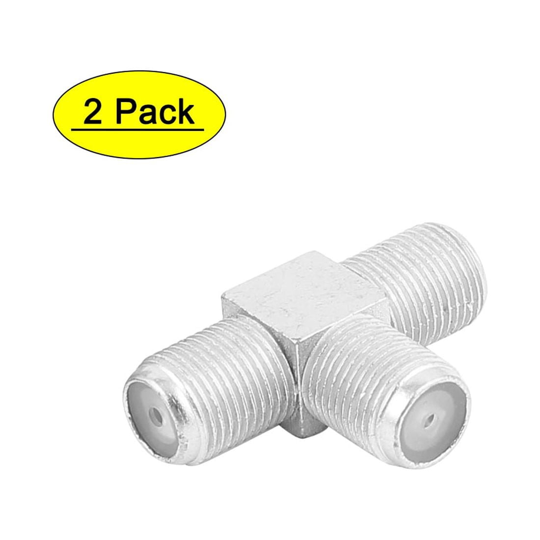 Unique Bargains 2 Pcs F Type Female to Female T-Shaped 3 Way Splitter ...