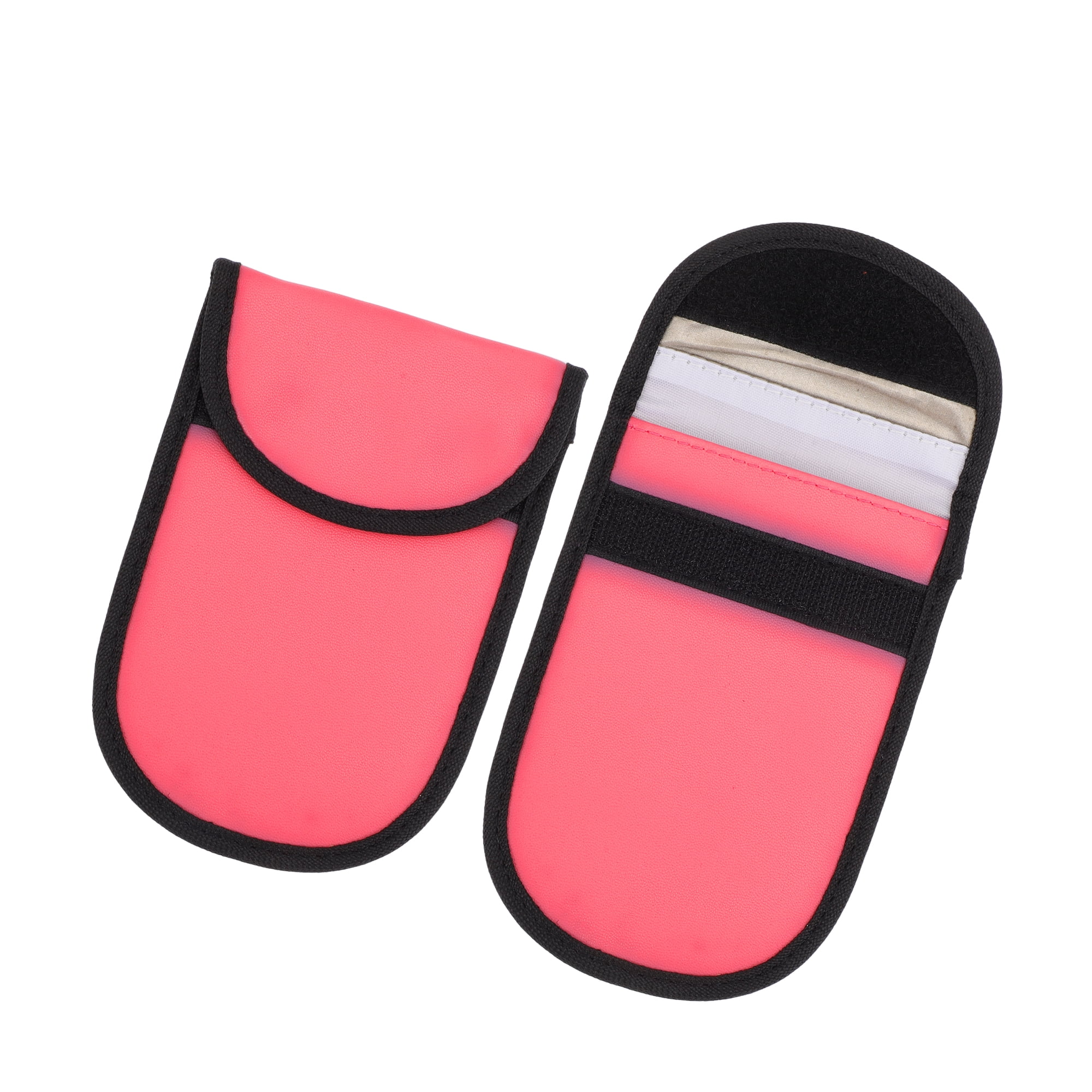 Unique Bargains 2 Pcs, Faraday Pouch, RFID Signal Blocking Bags PU Pink ...