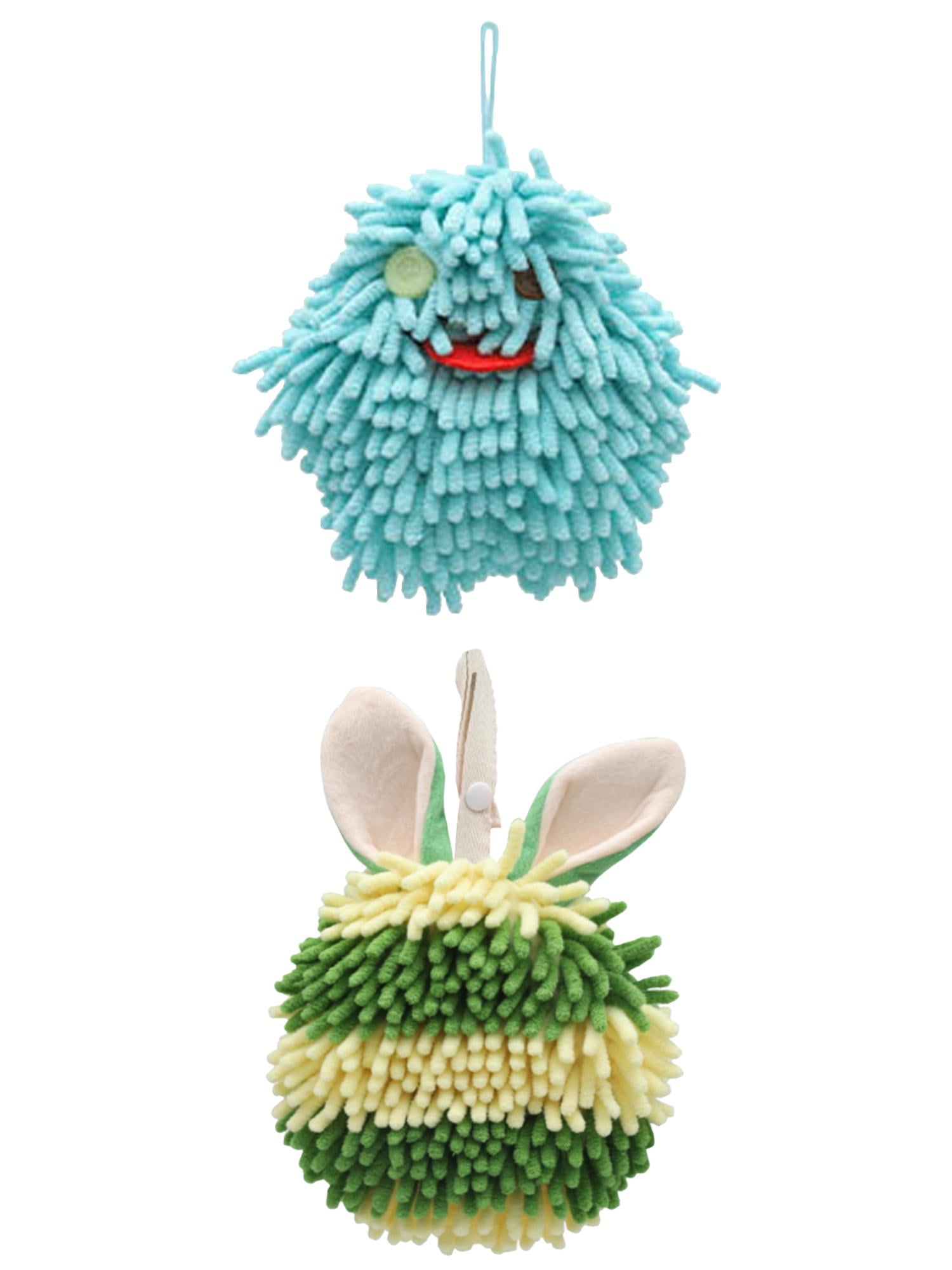 Unique Bargains 2 Pcs Fluffy Hand Towel 7" x 7" Green - Walmart.com