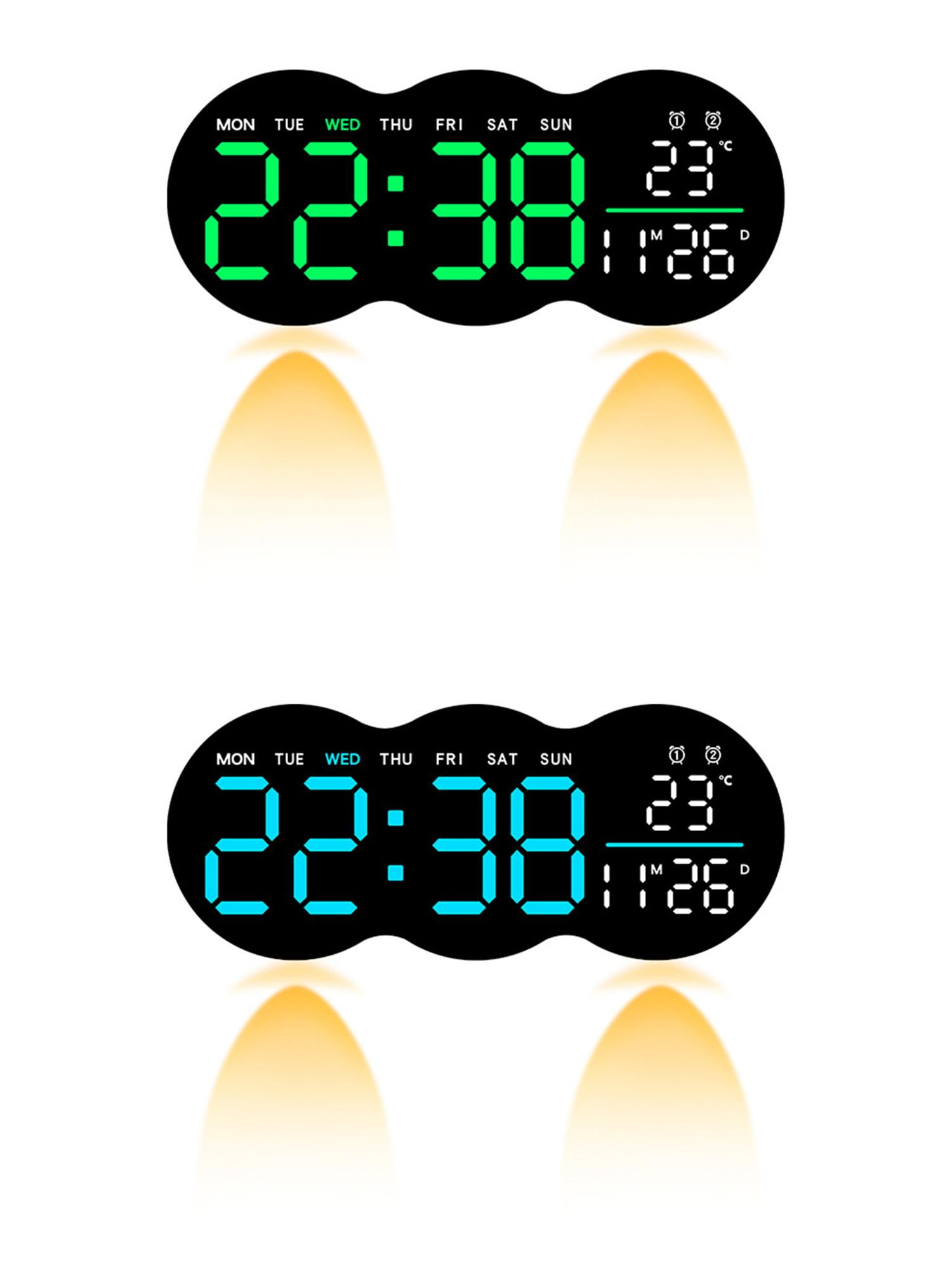 Unique Bargains 2 Pcs LED Digital Wall Clock with Large Display 11 Inch ...