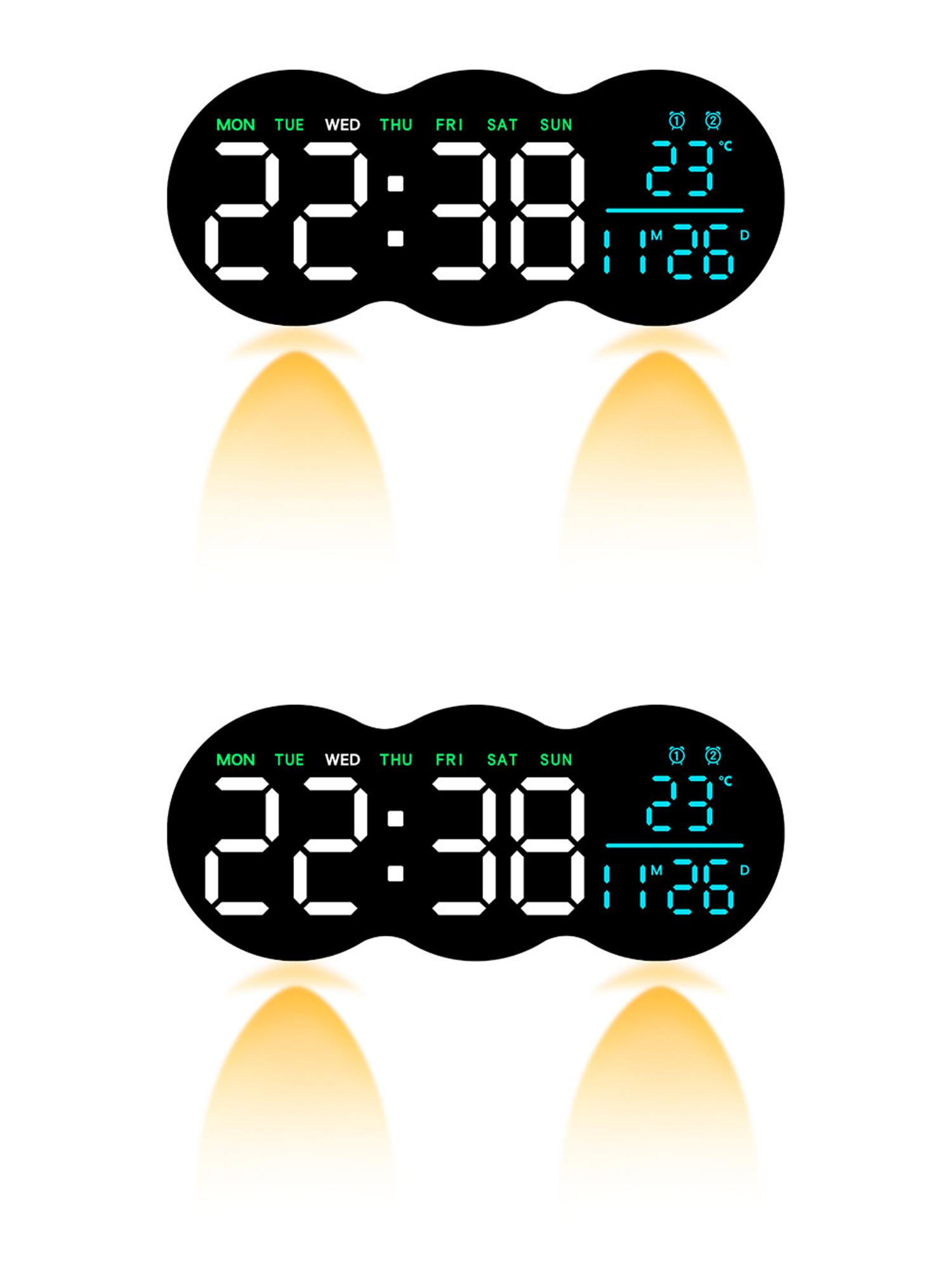 Unique Bargains 2 Pcs LED Digital Wall Clock with Large Display 11 Inch ...