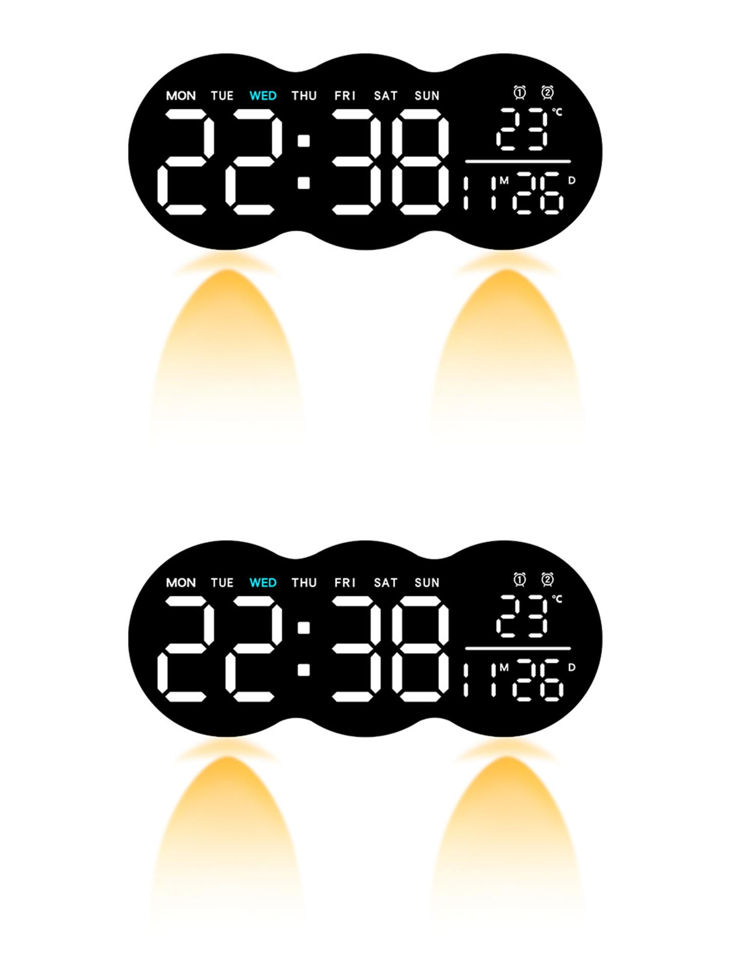 Unique Bargains 2 Pcs LED Digital Wall Clock with Large Display 11 Inch ...
