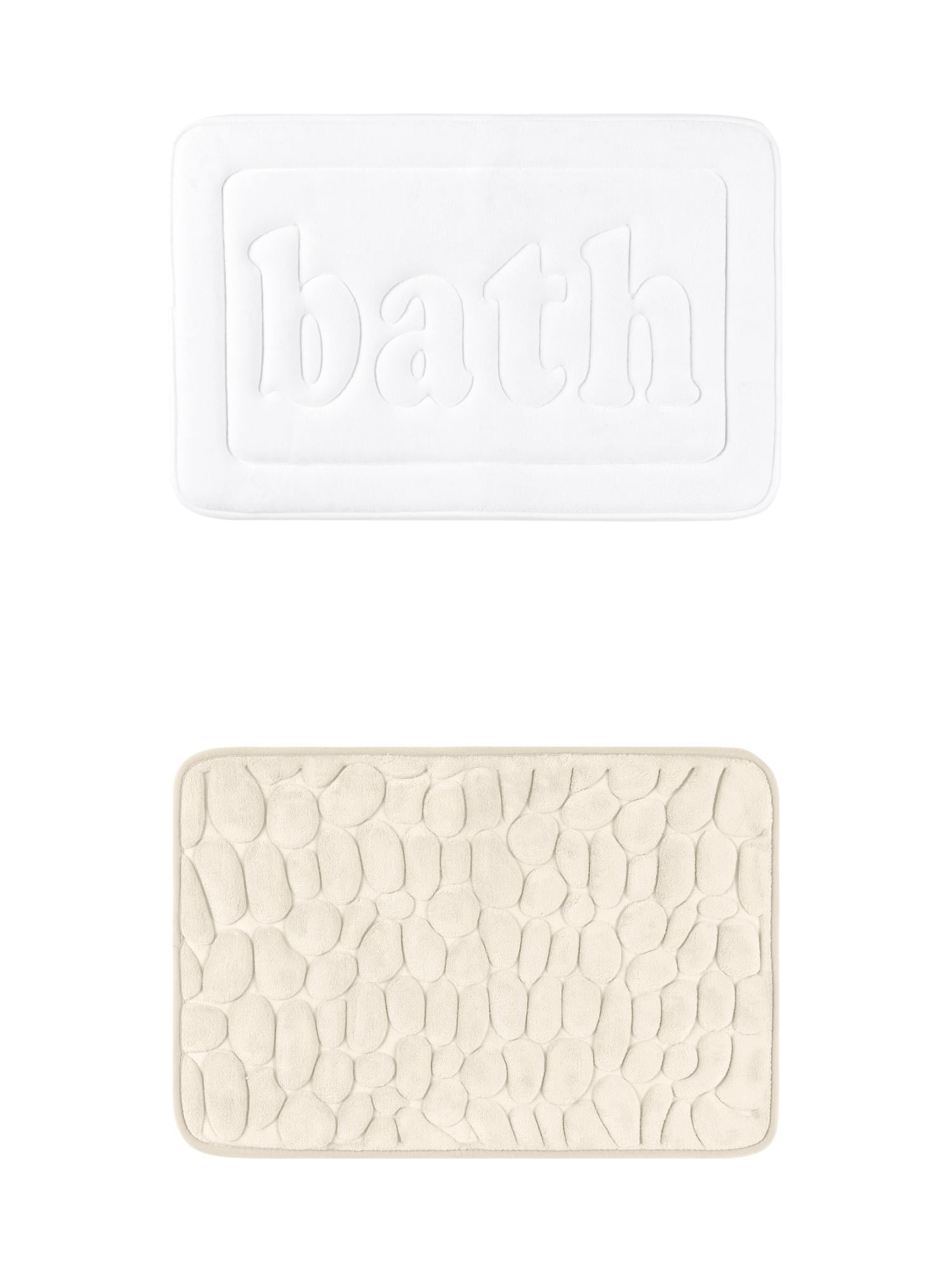 Unique Bargains 2 Pcs Memory Foam Rugs Khaki/White 20" x 32" - Walmart.com