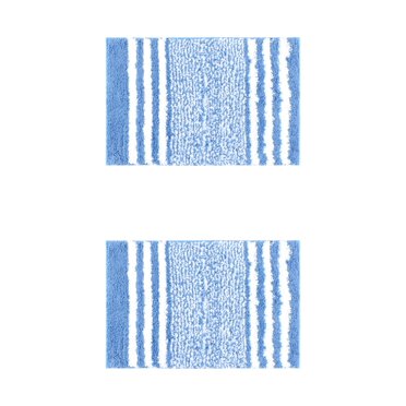 My Texas House Light Blue Border Cotton Bath Rug with Tassels, 20" x 30 ...