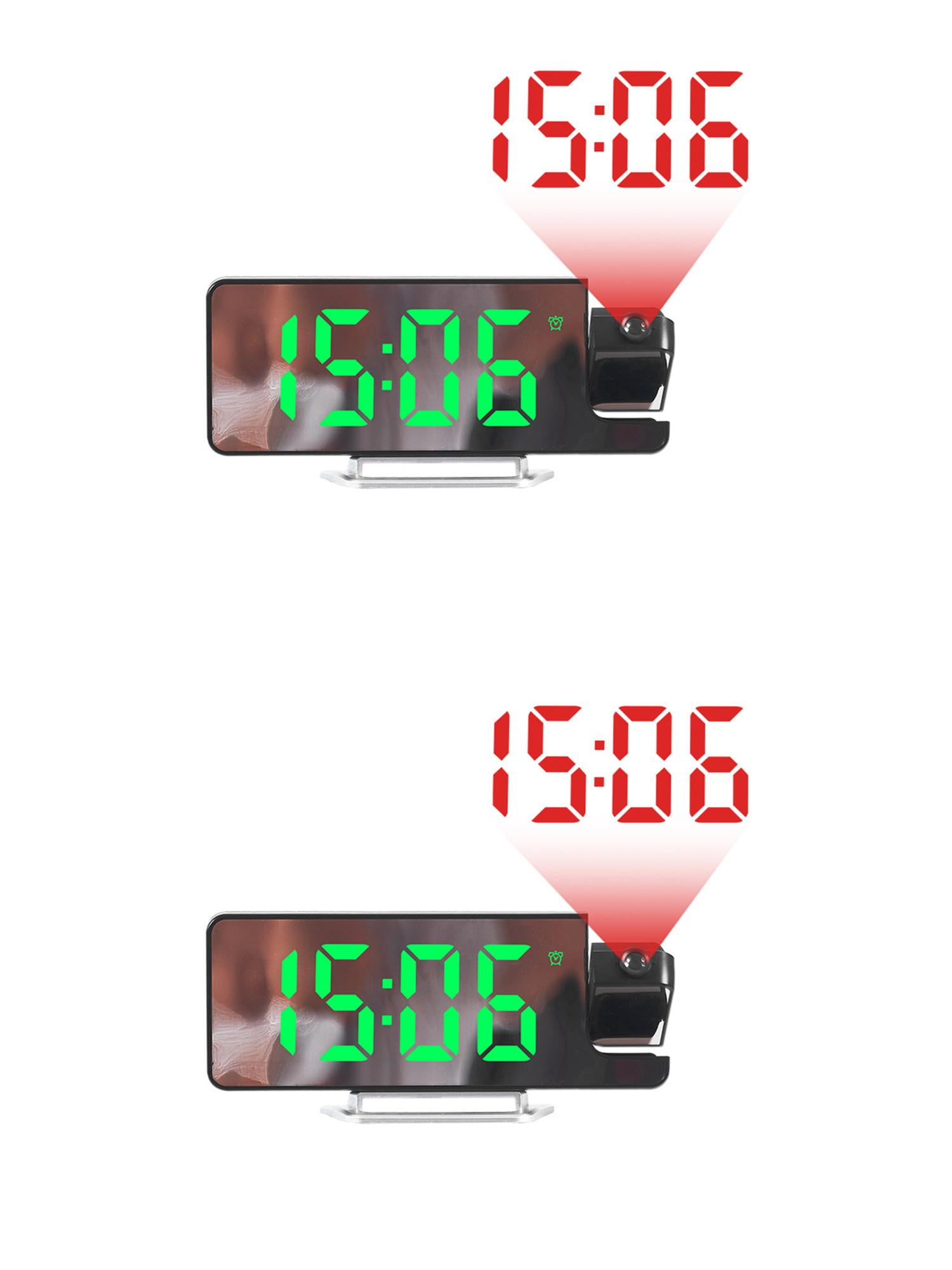 Unique Bargains 2 Pcs Projection Alarm Clocks for Deep Sleepers Green ...