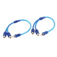 Unique Bargains 2 Pcs RCA 2 Female to 1 Male Splitter Stereo Audio Y ...