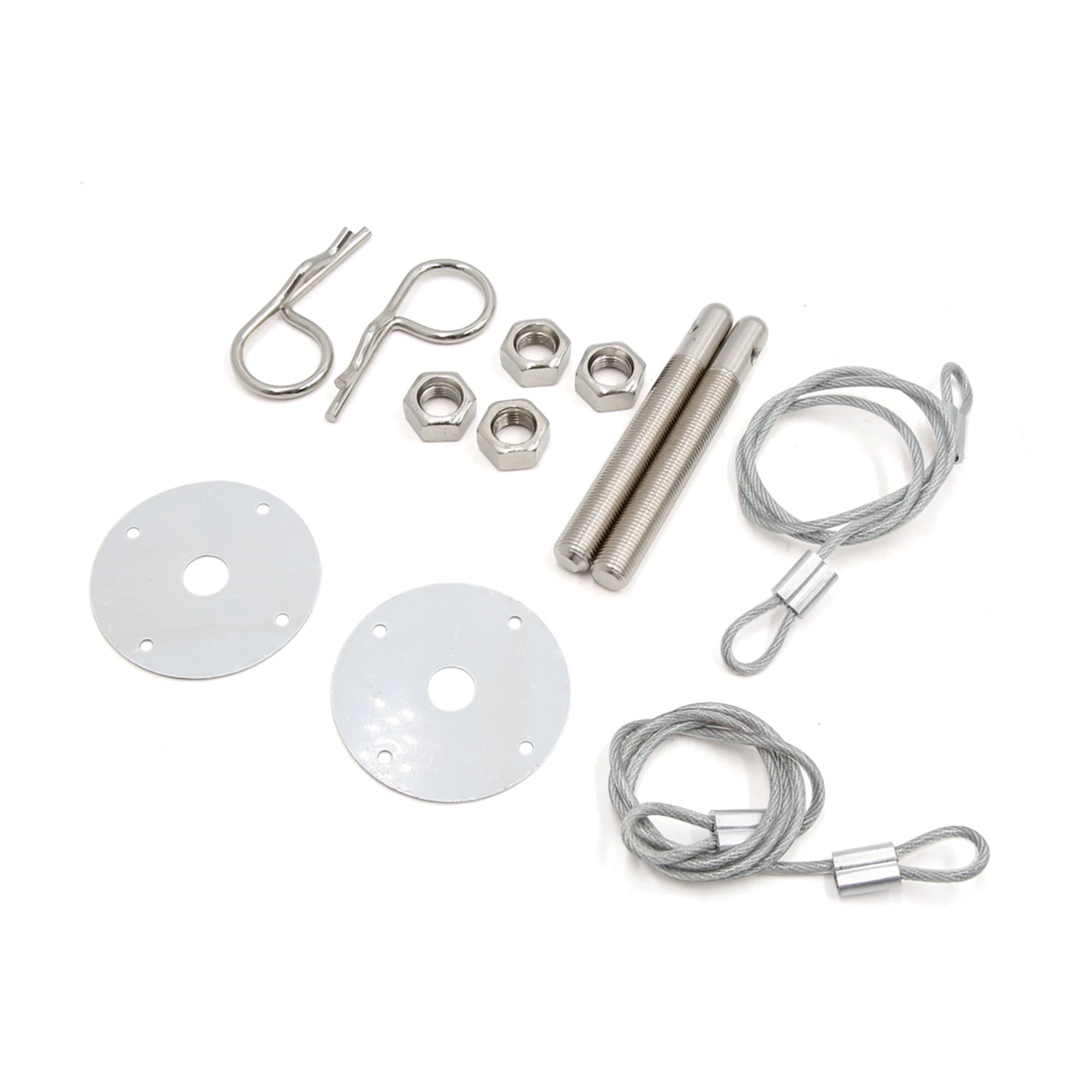 Unique Bargains 2 Pcs Racing Style Metal Mount Hood Pin Pins Plate ...