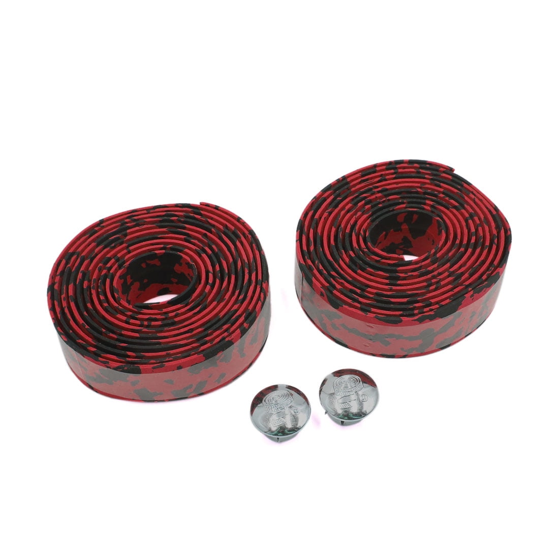 Unique Bargains 2 Pcs Red Black Foam Anti Slip Handlebar Tape Bar Grip ...