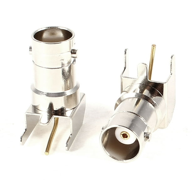 Unique Bargains 2 Pcs Right Angle BNC Female Soldering PCB Mounting ...