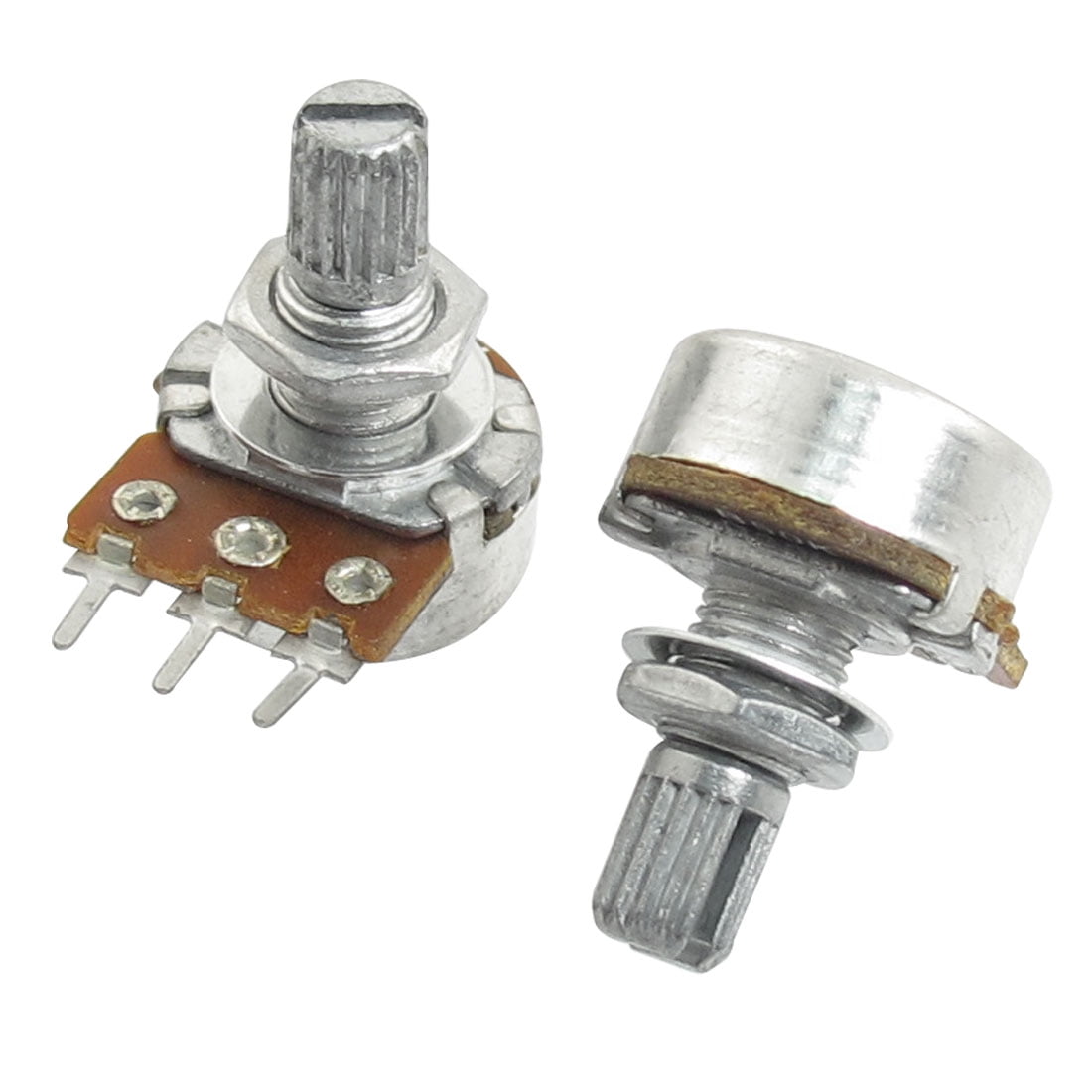 Unique Bargains 2Pcs Single Linear Knurled Shaft Volume Rotary ...