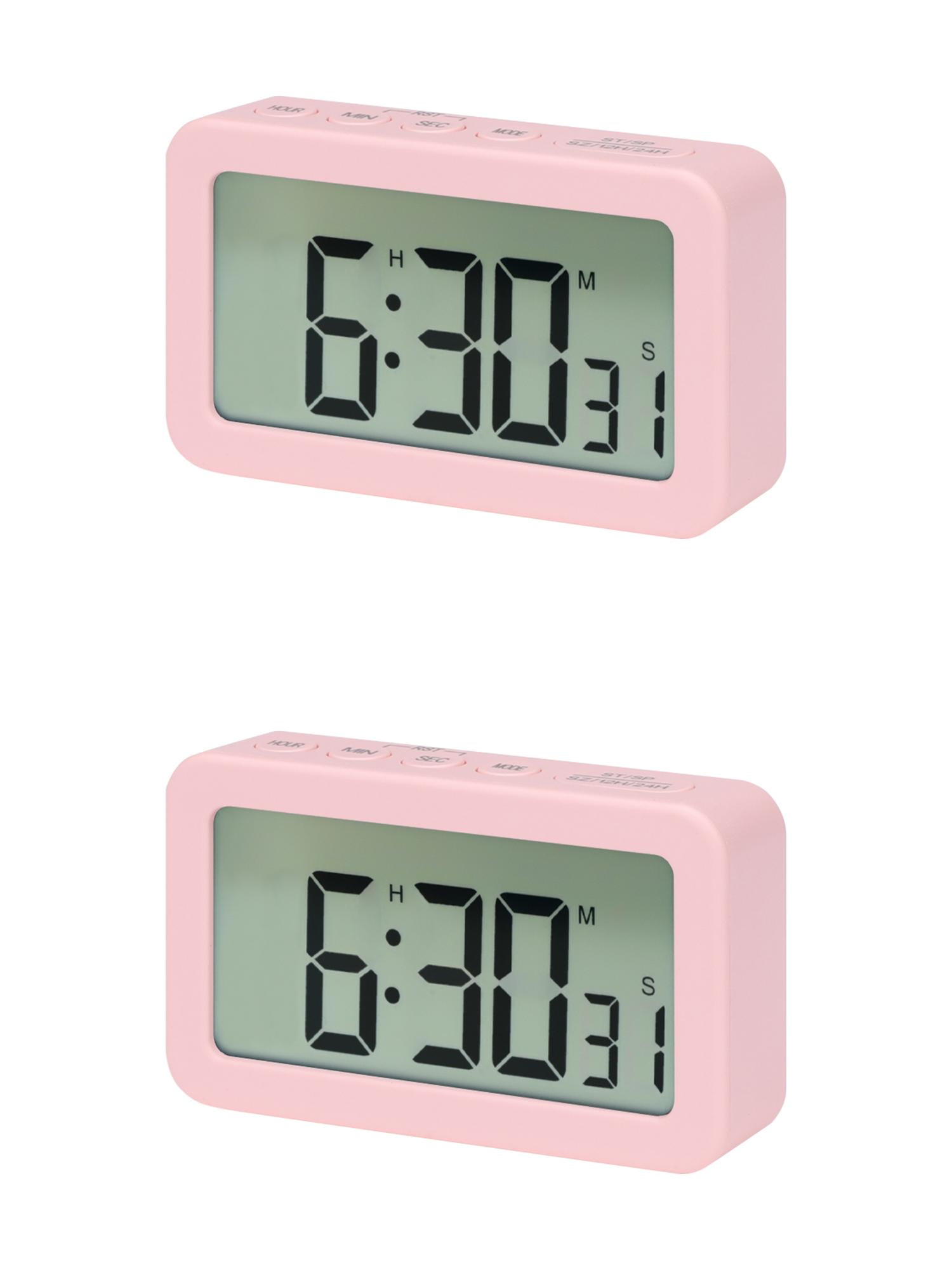 Unique Bargains 2 Pcs Small Loud Alarm Clock Battery Operated Desk ...