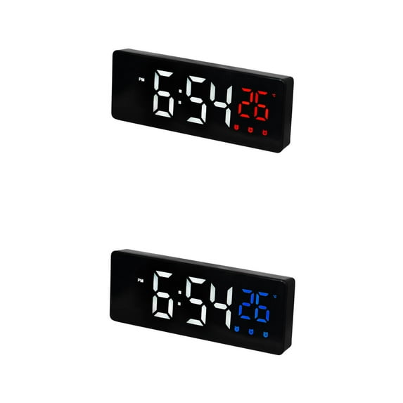 Unique Bargains 2 Pcs Triple Alarm Clock with Big Numbers Black Blue ...
