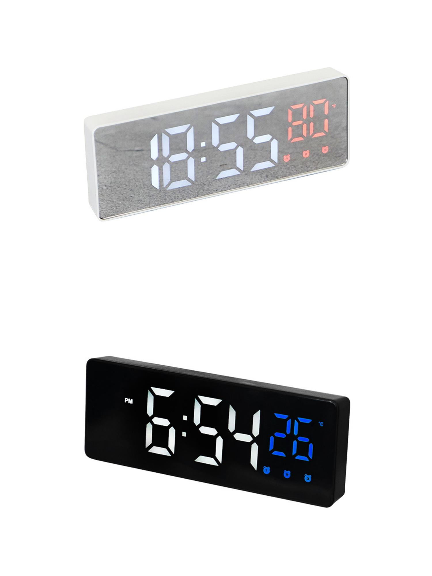 Unique Bargains 2 Pcs Triple Alarm Clock with Big Numbers Black Blue ...