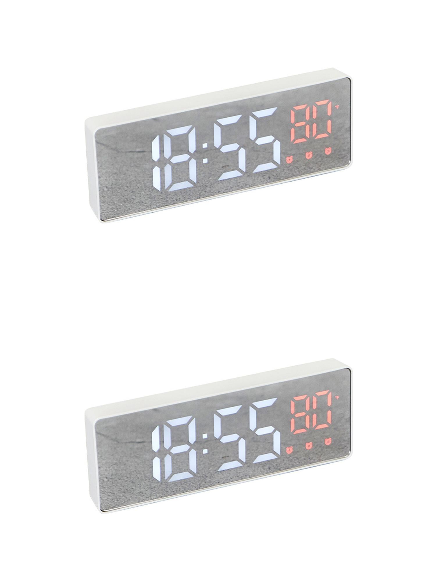 Unique Bargains 2 Pcs Triple Alarm Clock with Big Numbers White Red ...