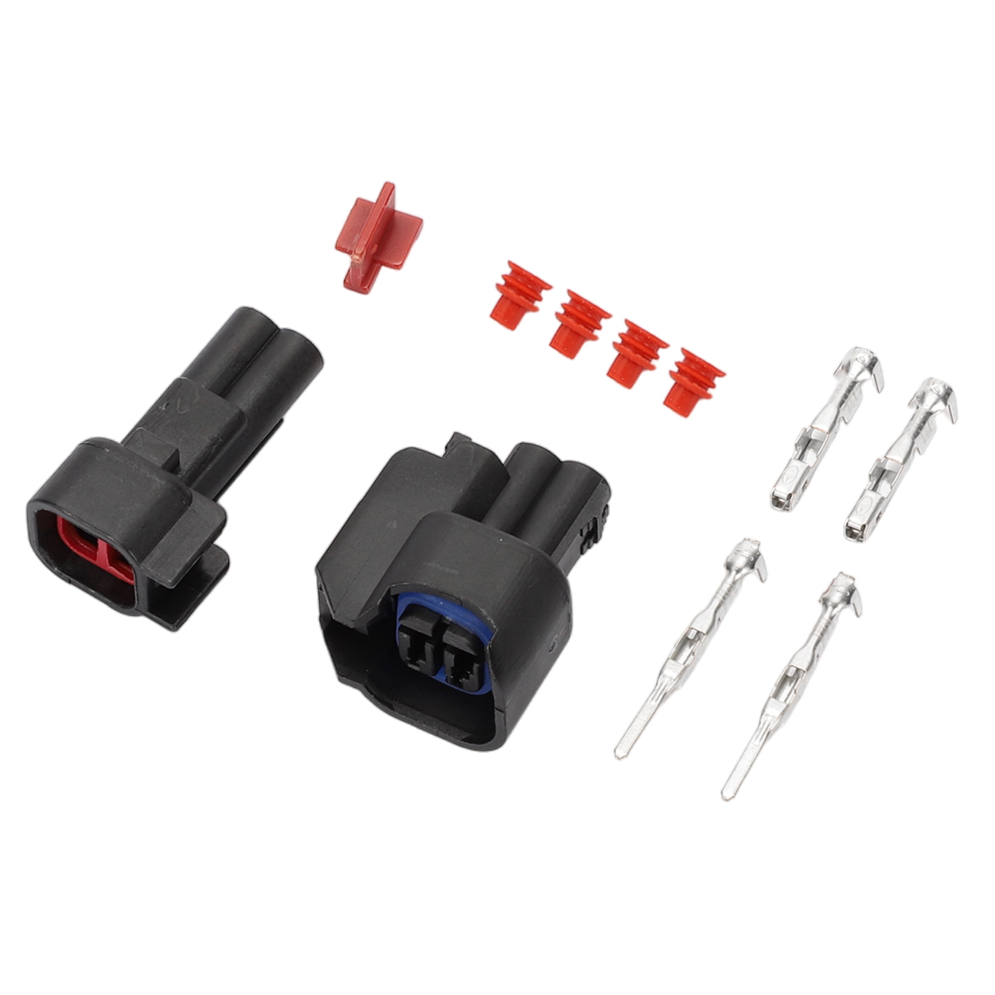 Unique Bargains 2 Pin Fuel Injector Waterproof Connector Plug Male ...