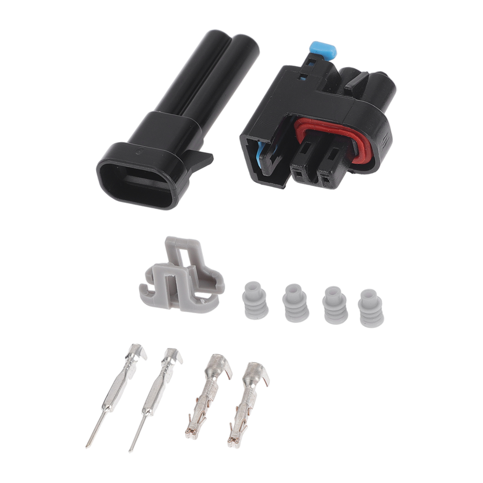 Unique Bargains 2 Pins Fuel Injector Socket Plug Waterproof for EV1 1 ...