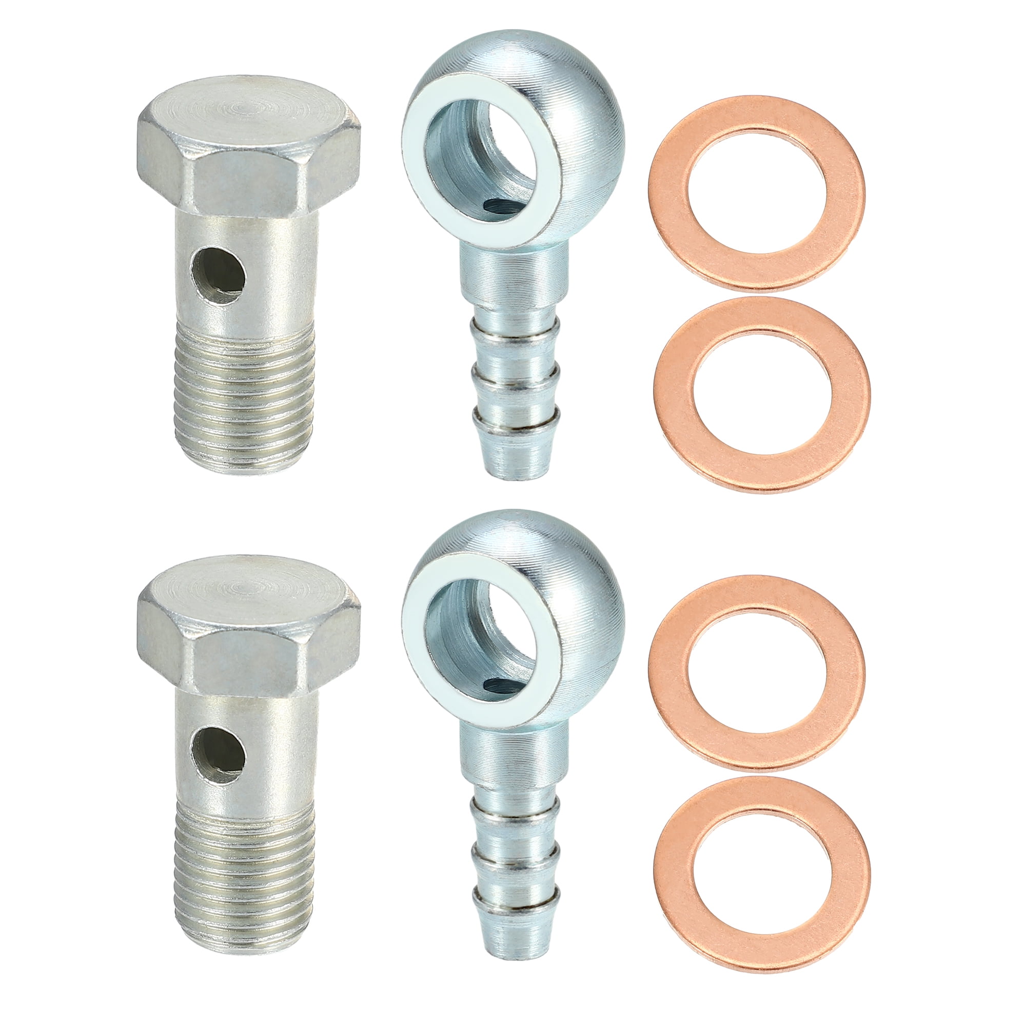 Unique Bargains 2 Set 10mm ID 7.5 mm OD M10x1.0 Car Banjo Hose Barb Bolt Fittings Universal ...
