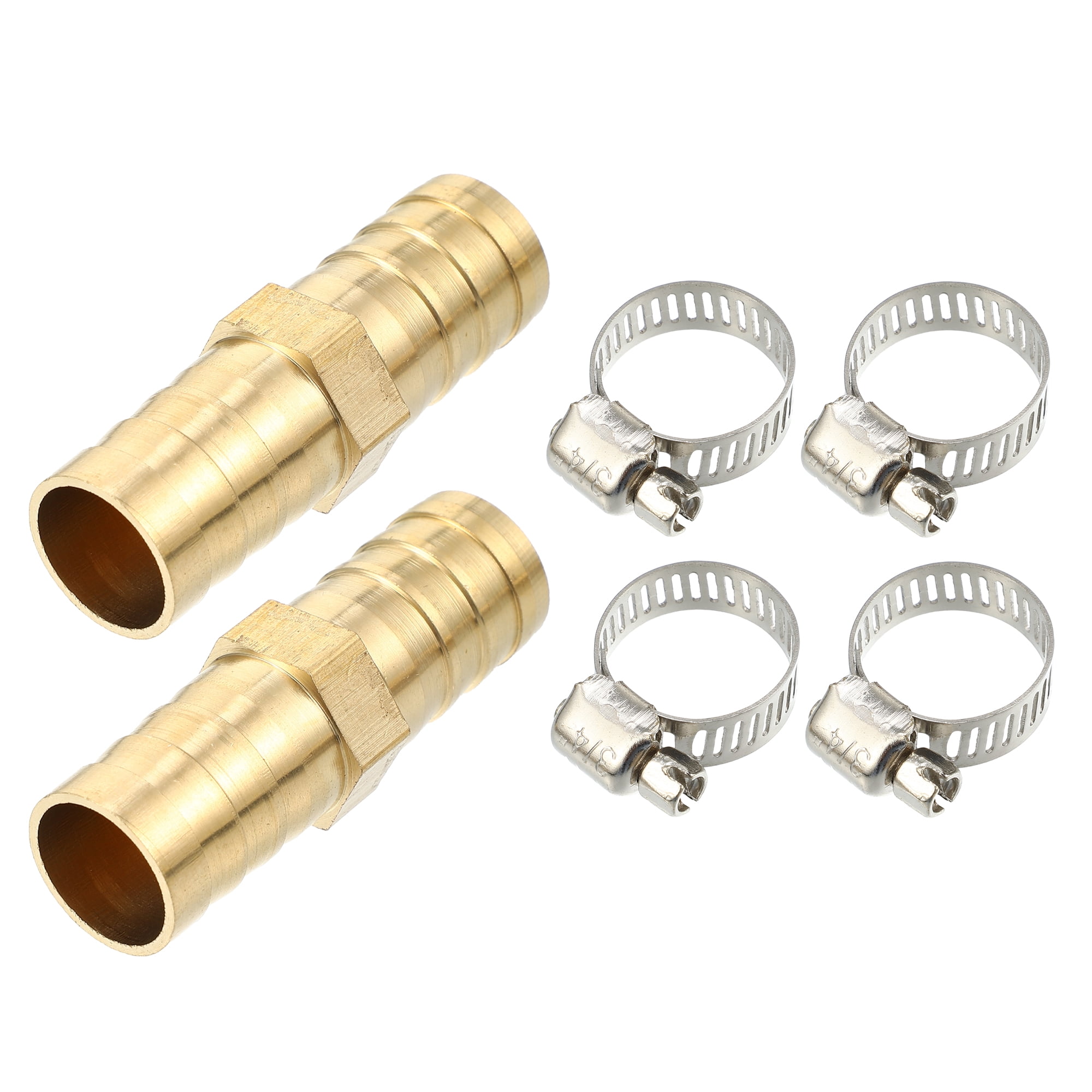 Unique Bargains 2 Set 16mm Hose Barb Barbed Tube Pipe Fitting Copper ...