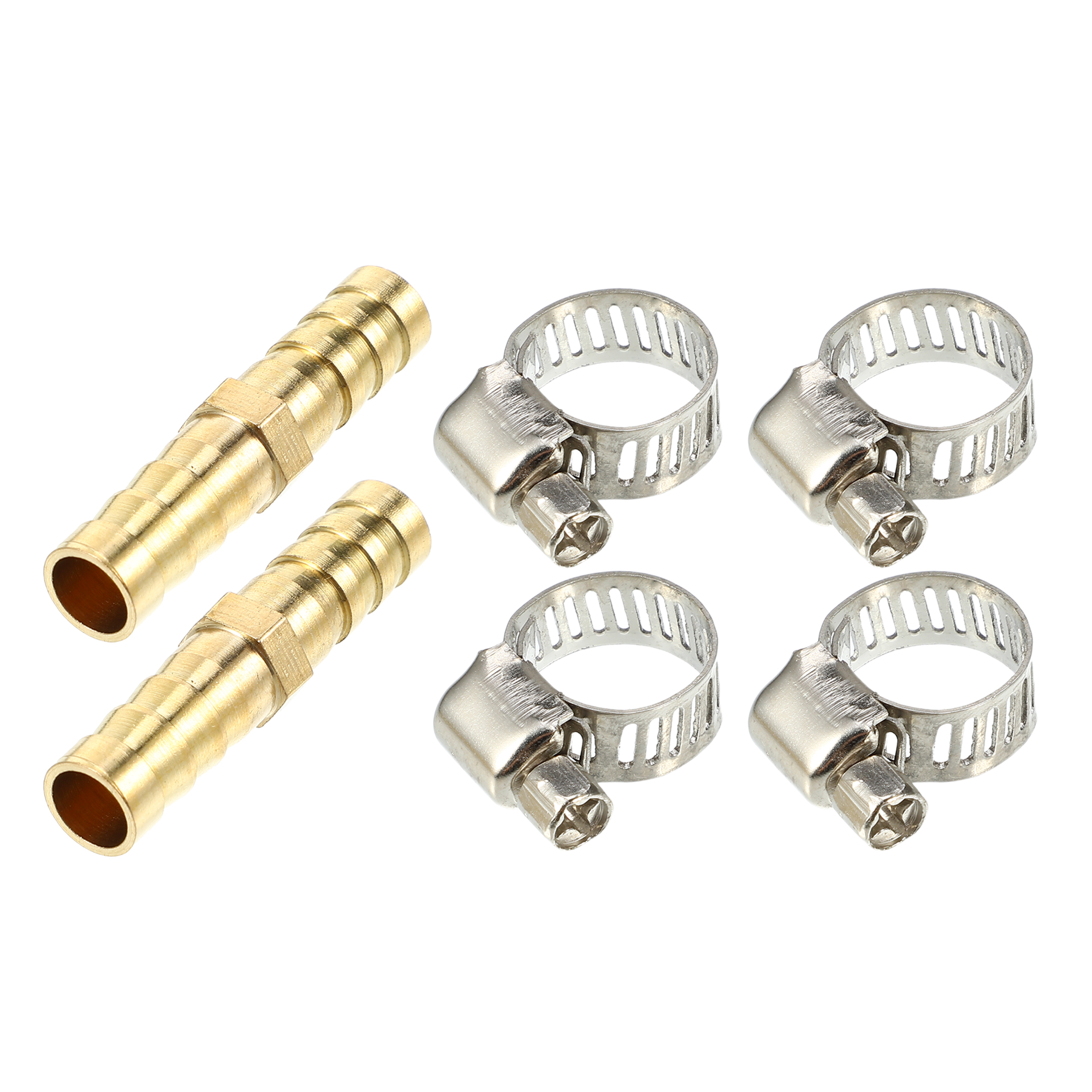 Unique Bargains 2 Set 8mm Hose Barb Barbed Tube Pipe Fitting Copper ...