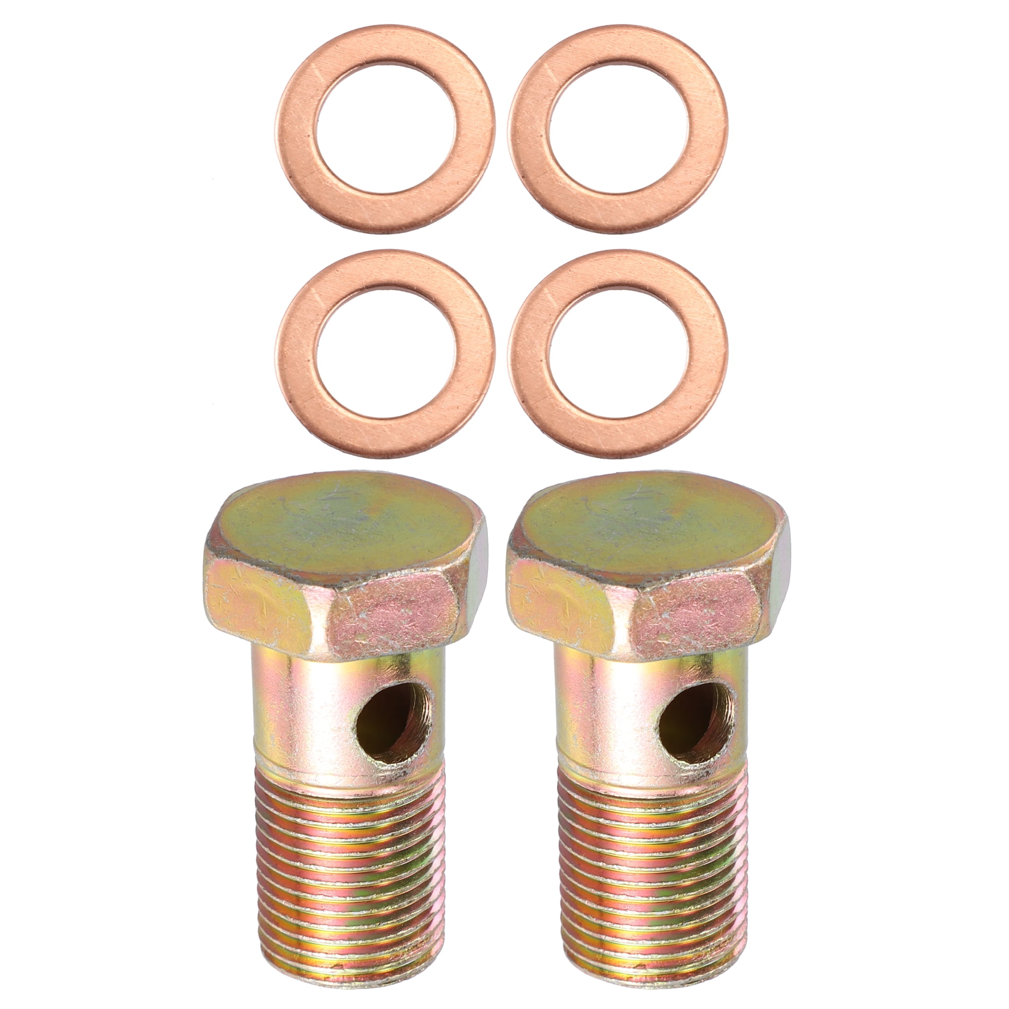 Unique Bargains 2 Set Single Banjo Bolt Brake Fitting Adapter Kit M18x1.5 Brake Line Thread with ...