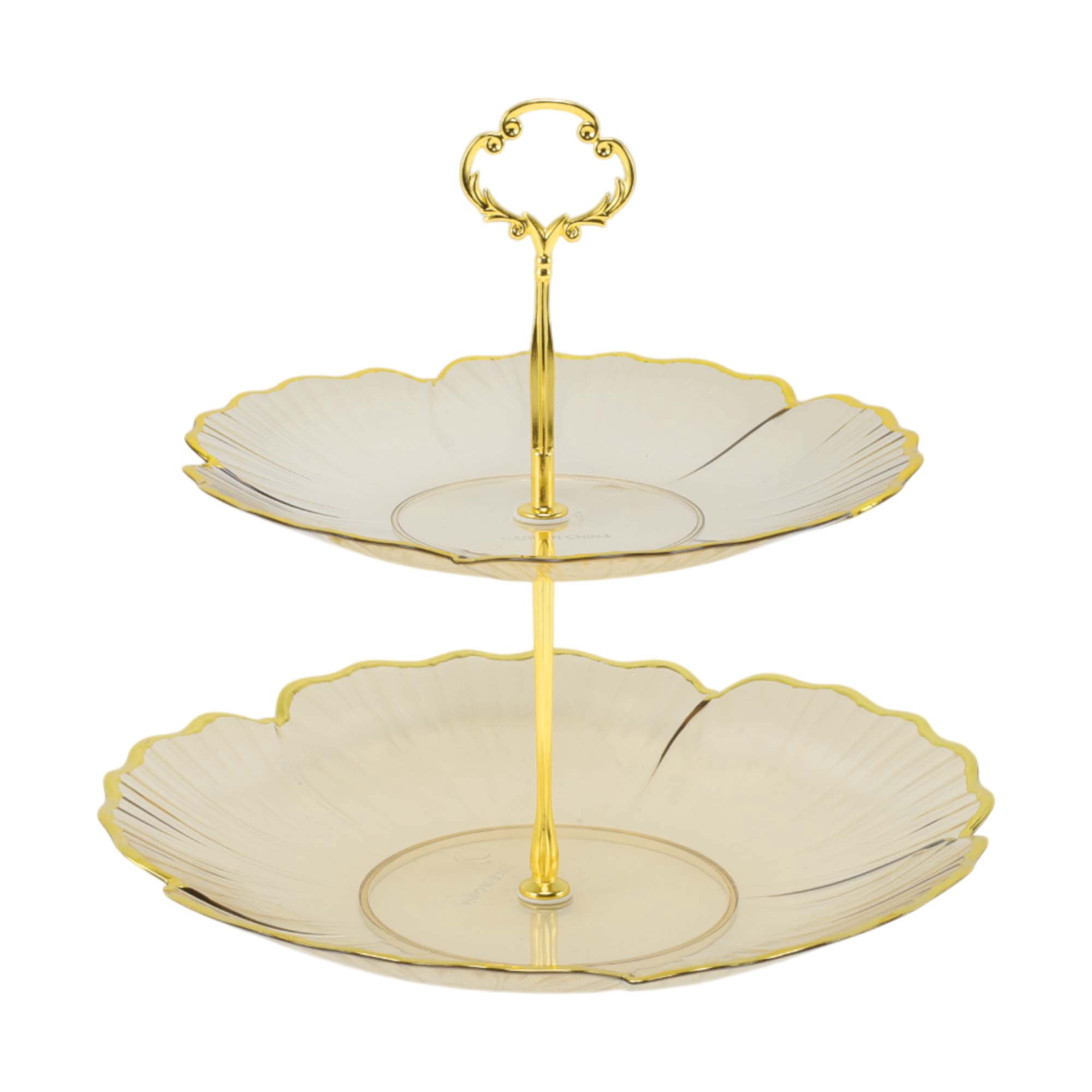 Unique Bargains 2 Tier Dessert Cupcake Stand Holder with Five Petals ...