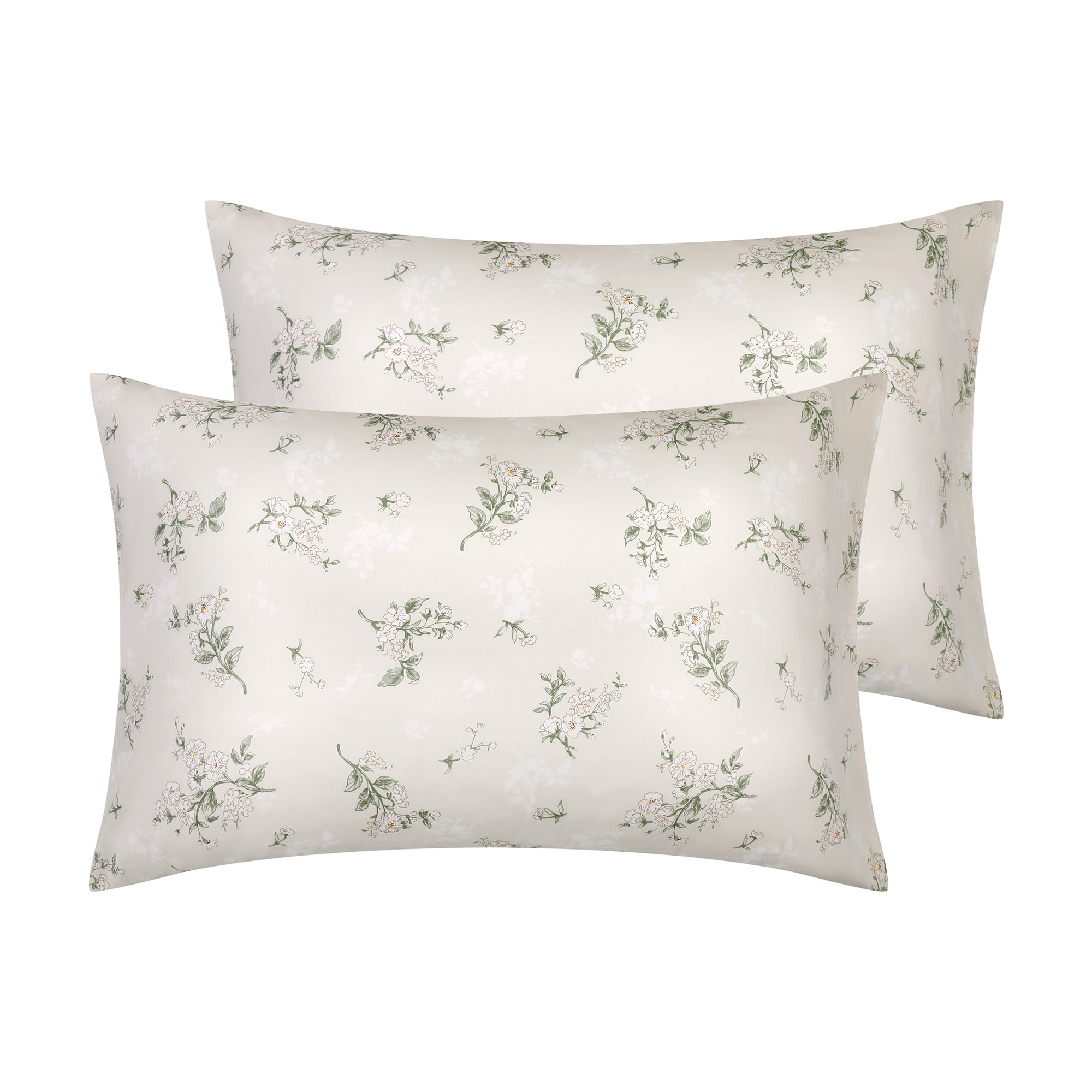 Unique Bargains 2 pcs Pillowcase for Hair and Skin Soft Cotton Floral ...
