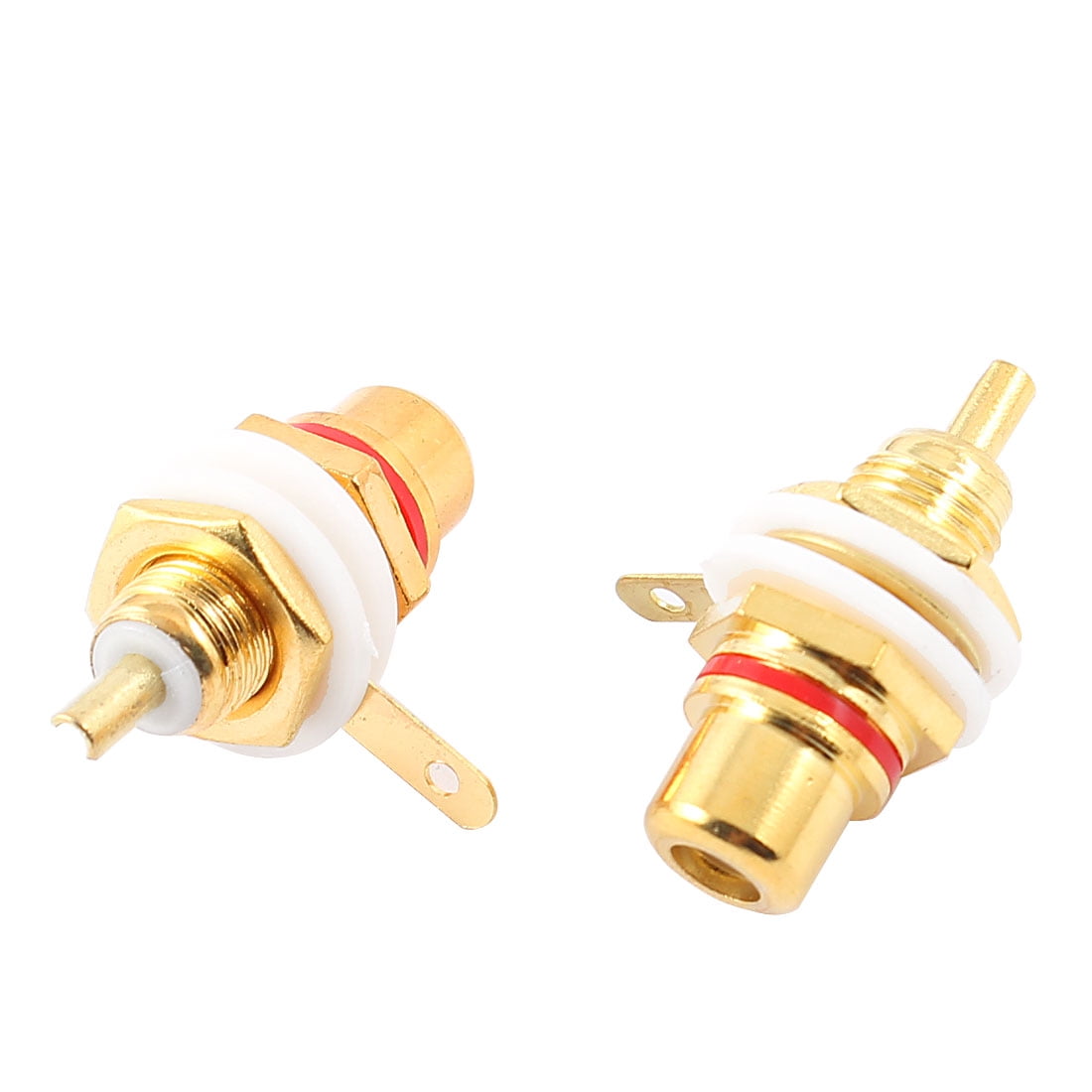 Unique Bargains 2 x RCA Phono Chassis Panel Mounted RCA Female Type ...