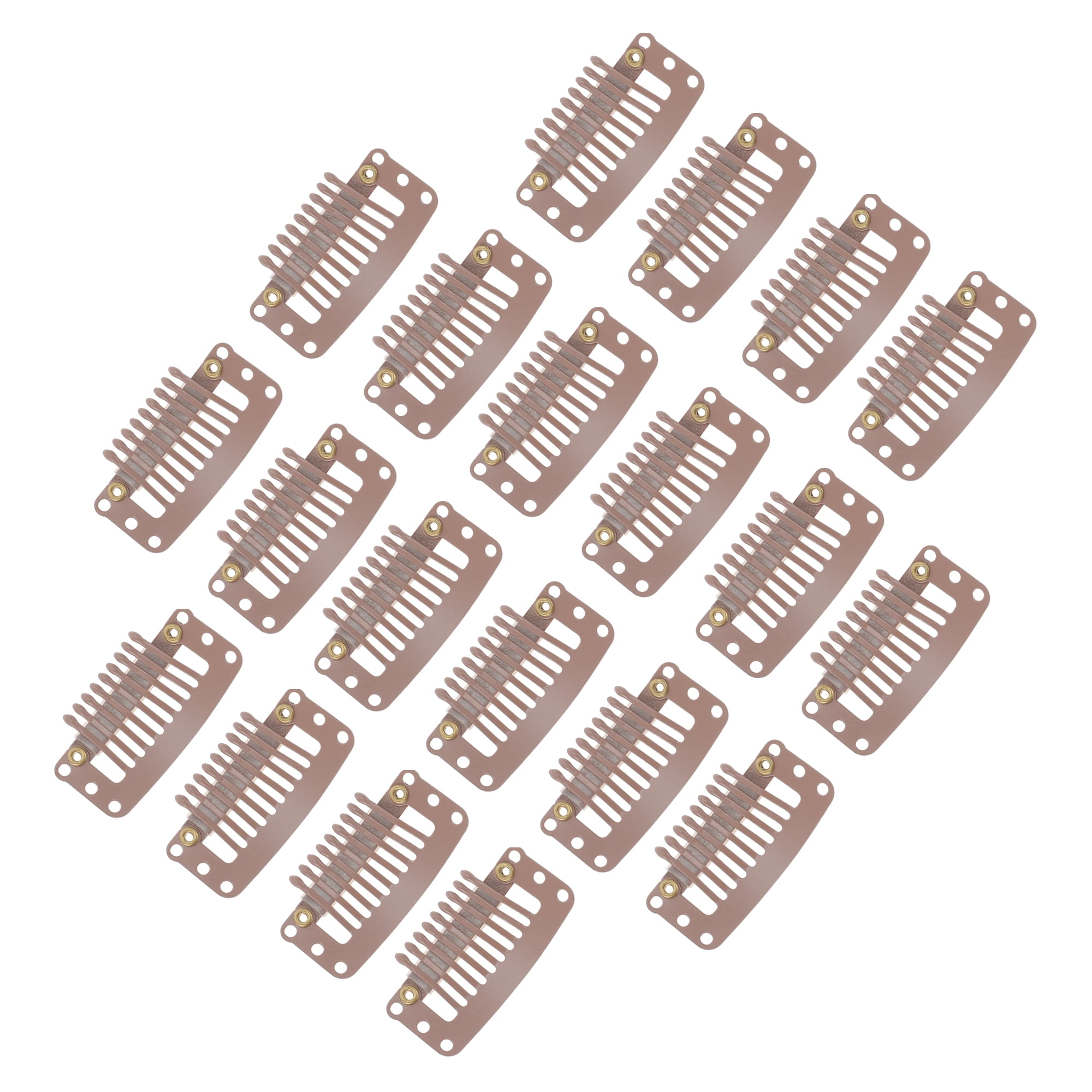 Unique Bargains 20 Pcs 9-Teeth Snap Wig Hair Clips for Hair Extension ...