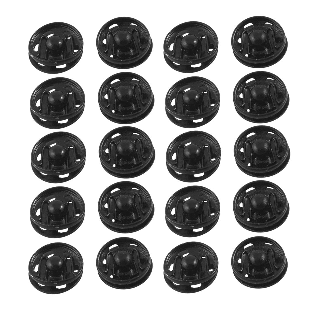 REGALWOVEN 20Pcs Black 15mm Dia Clothes Sewing Press Studs Buttons ...