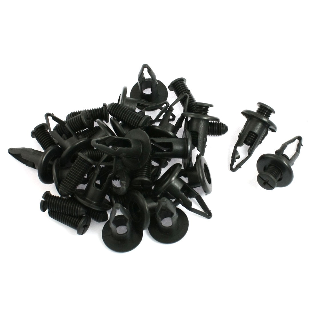 Unique Bargains 20 Pcs Black Plastic Bumper Clips Panel Fastener Trim ...