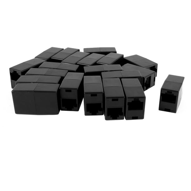 Unique Bargains 20 Pcs Black RJ45 8P8C Female/Female Socket Modular ...