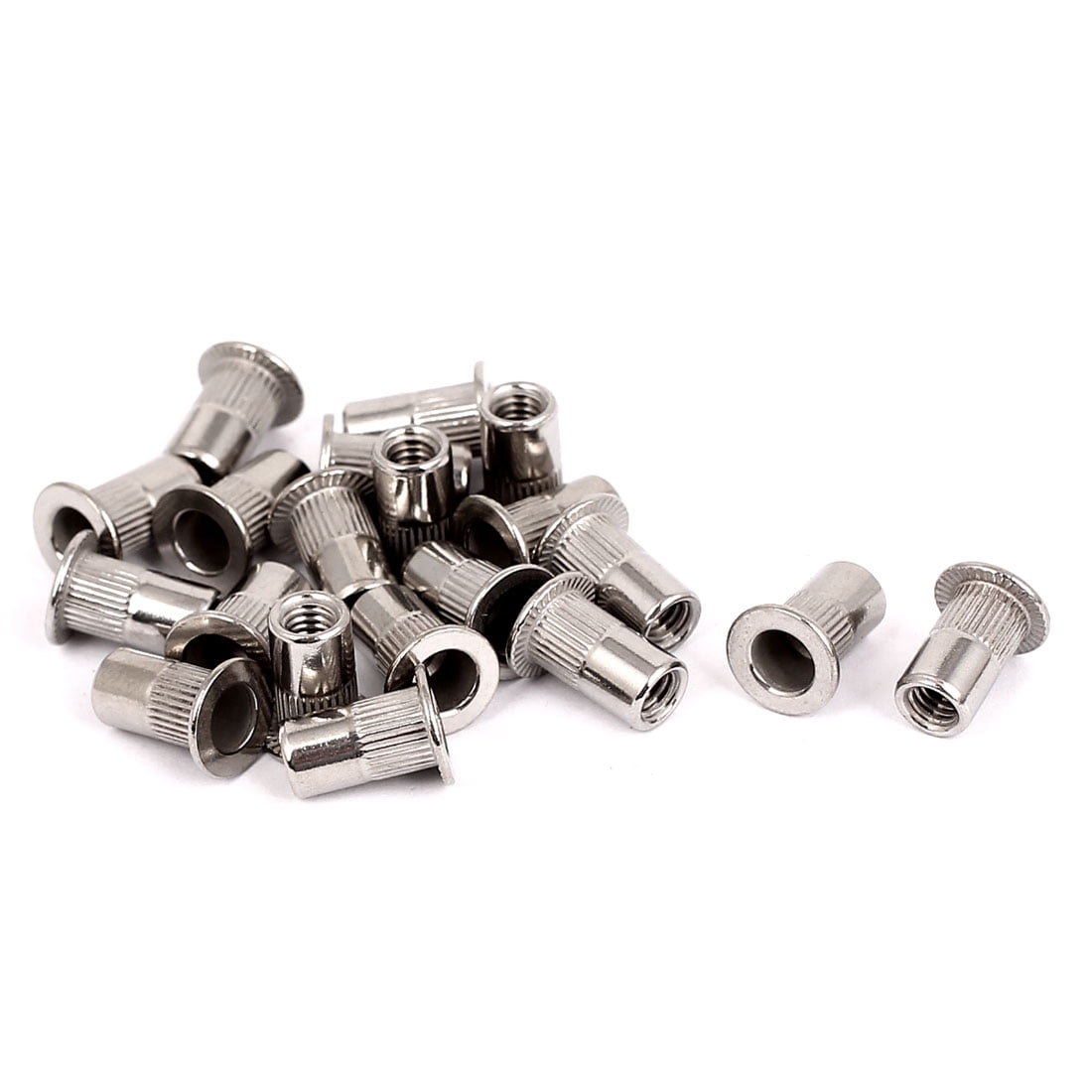 Unique Bargains 20 Pcs M4 Stainless Steel Serrated Flat Head Threaded ...