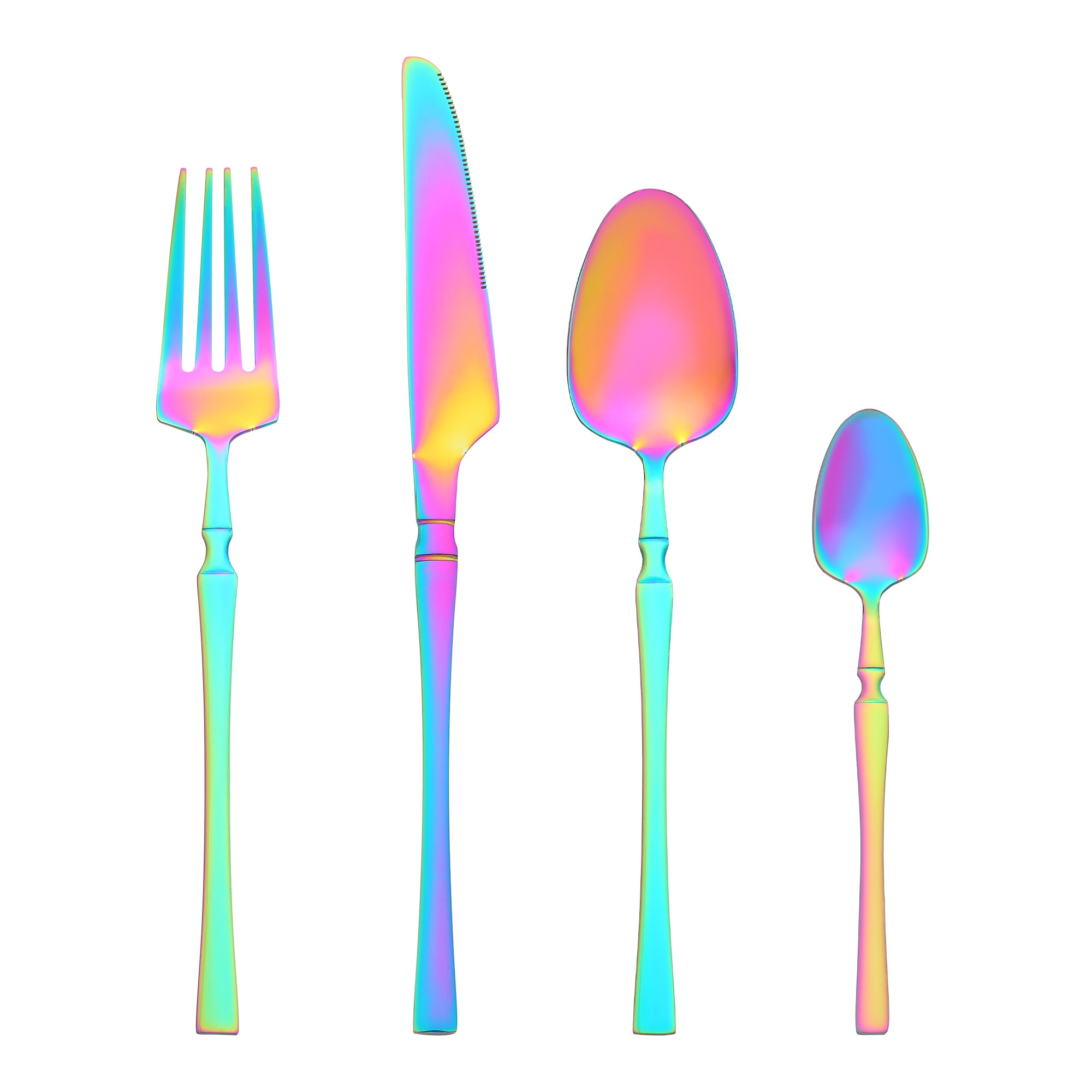 Unique Bargains 20 Pcs Stainless Steel Flatware Set Mirror Polished ...