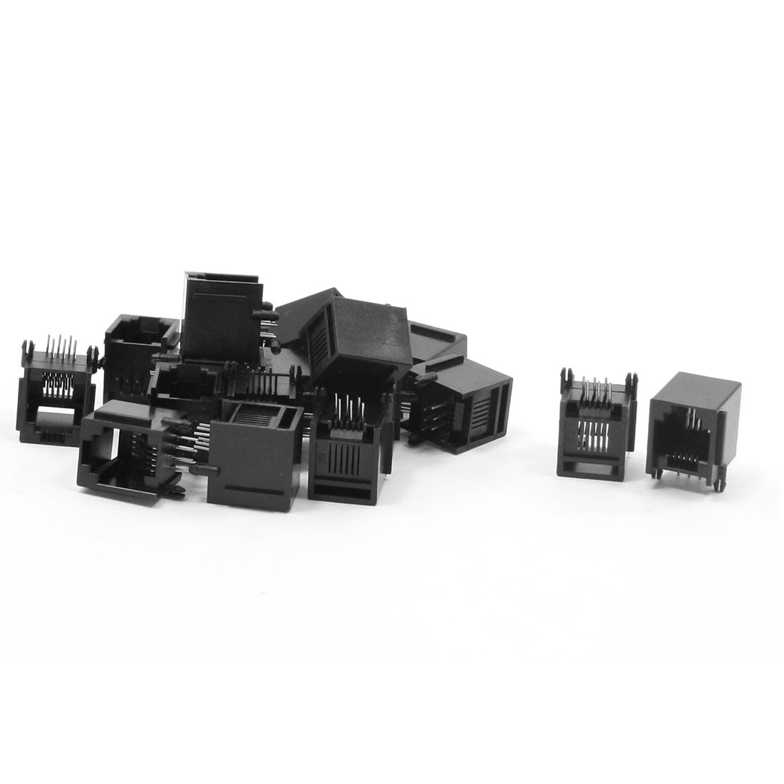 Unique Bargains 20 x Black RJ12 6P6C Modular Network LAN Ethernet PCB ...