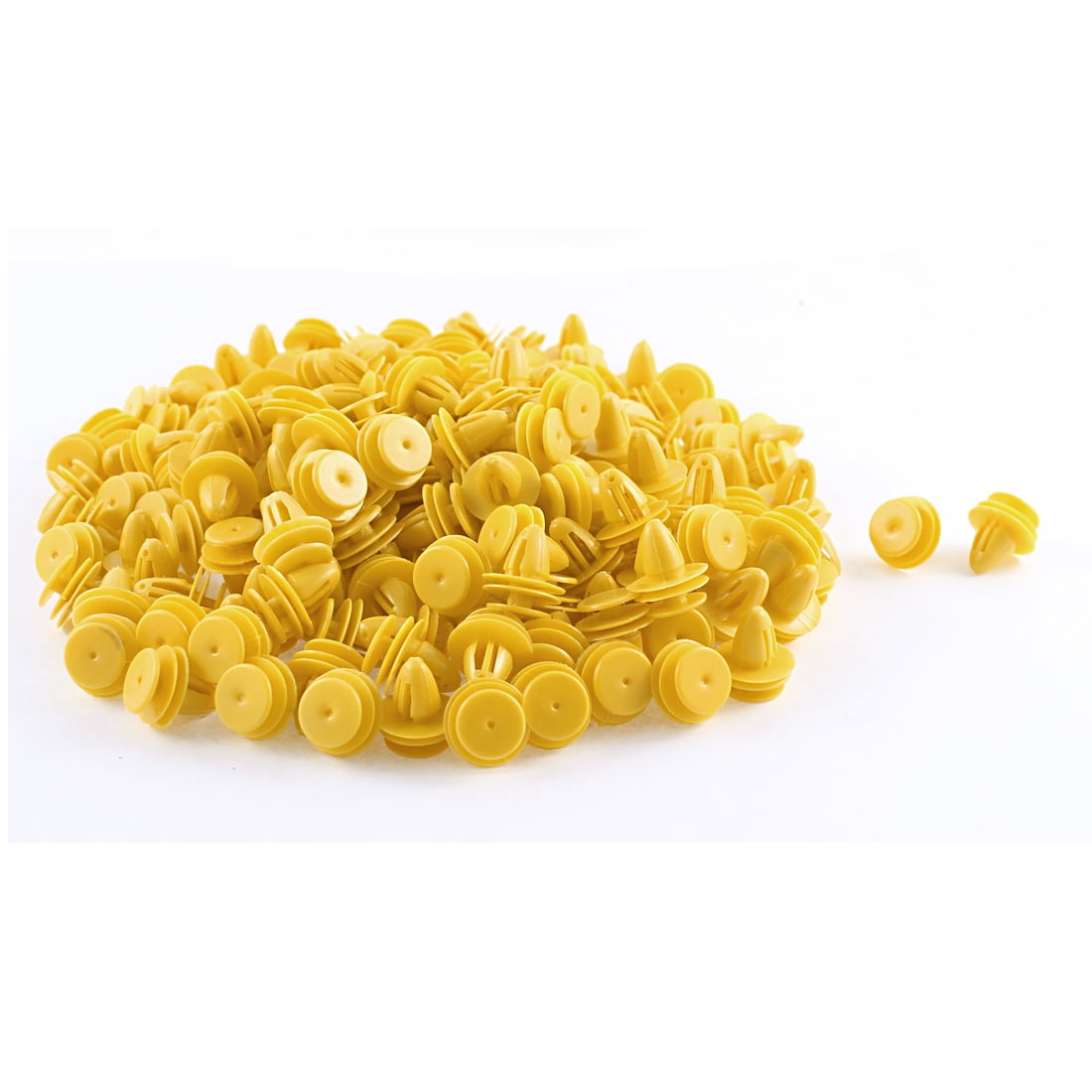 Unique Bargains 200 Pcs Yellow Plastic Rivet Trim Fastener Defender ...