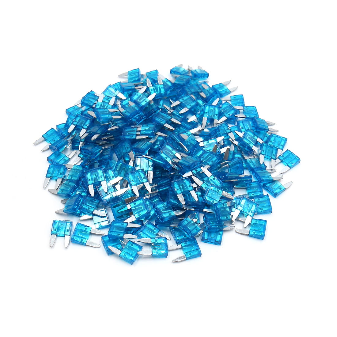 Unique Bargains 200pcs 15A Blue Plastic Casing Small Style Fuse for Car ...