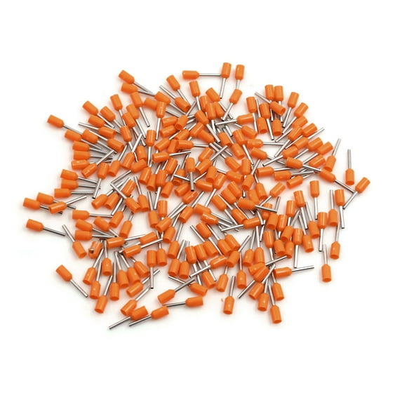 Unique Bargains 200pcs Orange Insulated Copper AWG 22 Wire Crimp ...