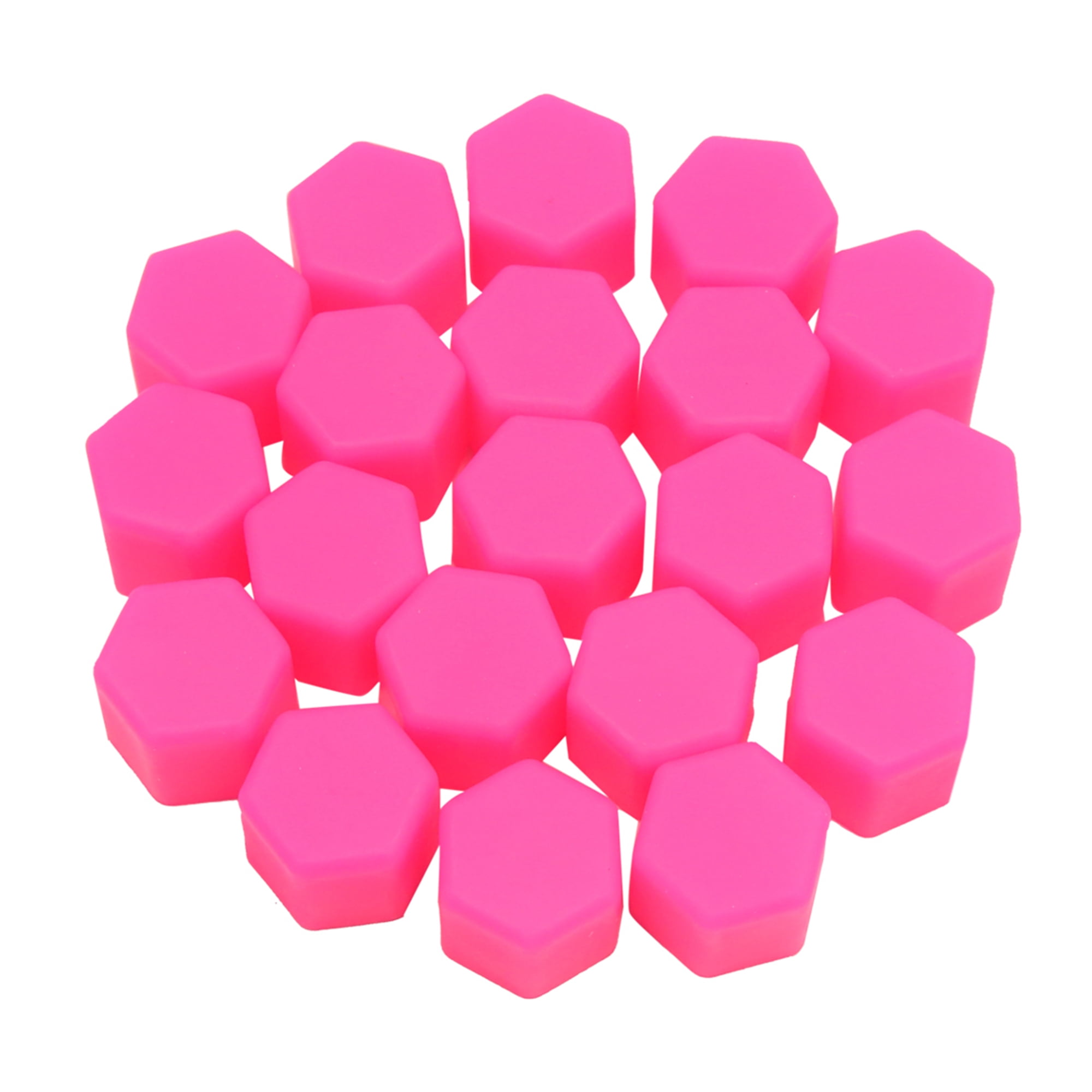 20Pcs 17mm Pink Luminous Car Wheel Lug Nut Bolt Hub Screw Cover ...