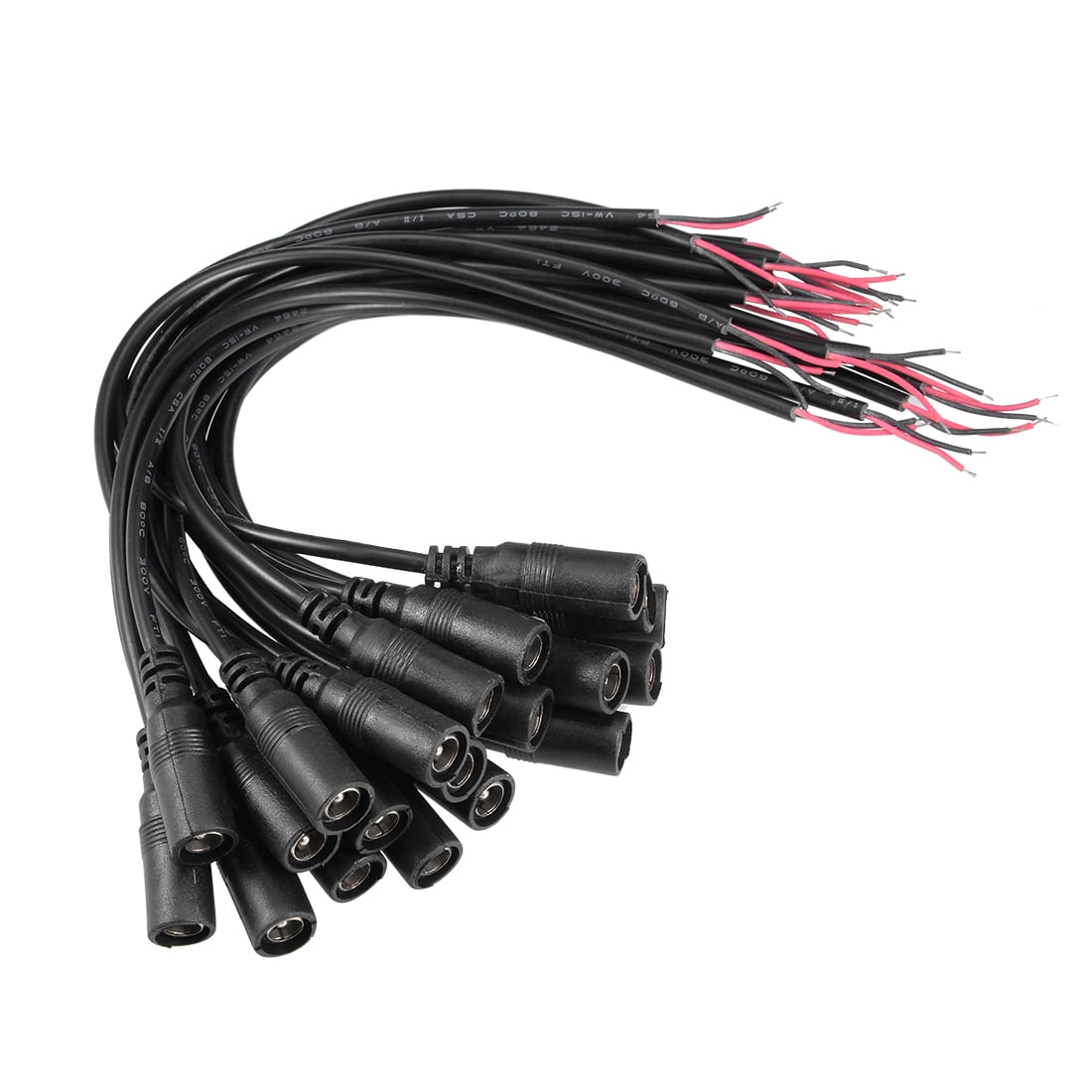 Unique Bargains 20Pcs DC Power Pigtail Cable Female Connector for CCTV ...