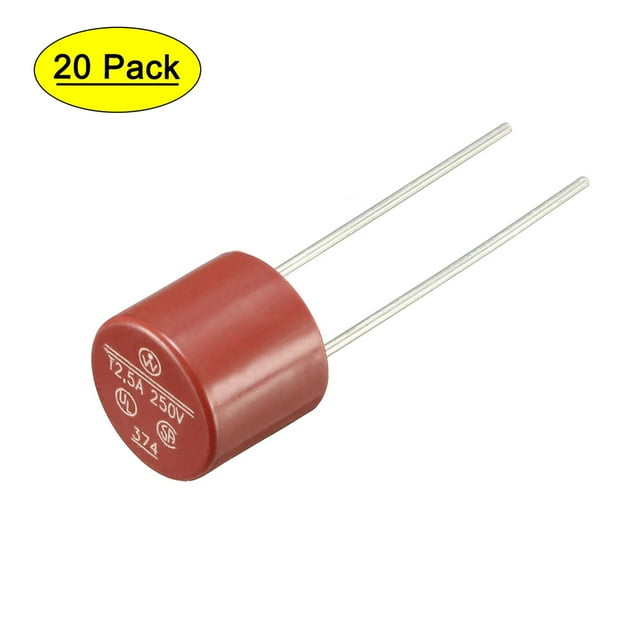 Unique Bargains 20Pcs DIP Mounted Cylinder Slow Blow Micro Fuse T2.5A ...