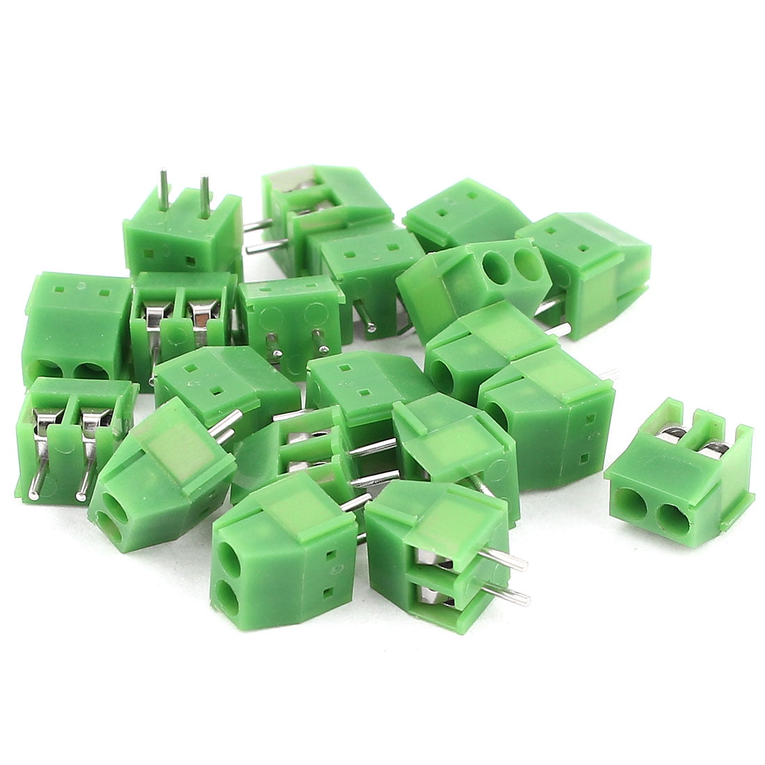 Unique Bargains 20Pcs Green Detachable 2 Way 2 Pin 3.5mm Pitch PCB ...