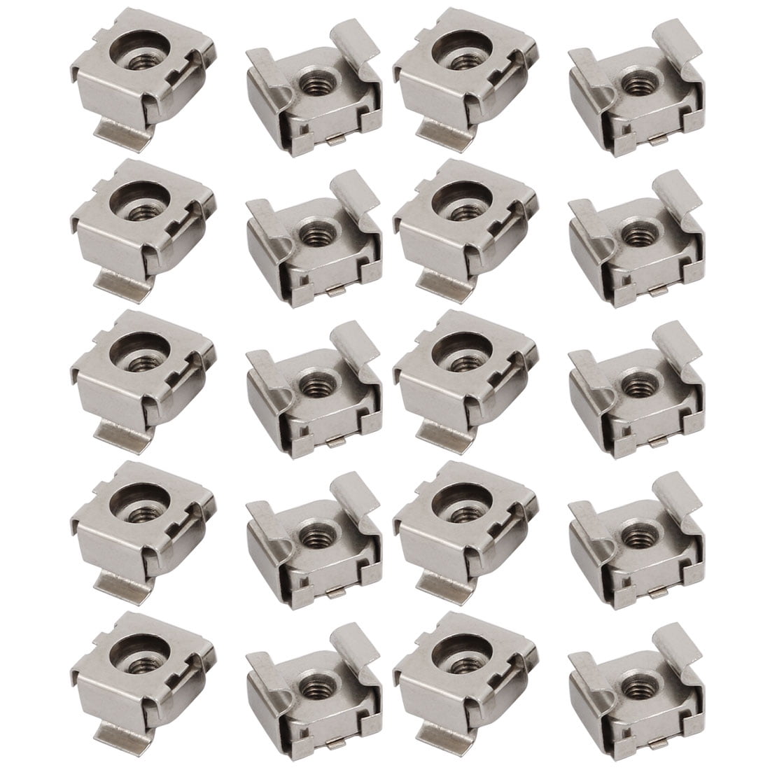Unique Bargains 20Pcs M4 Carbon Steel Nickle Plated Cage Nut for Server ...