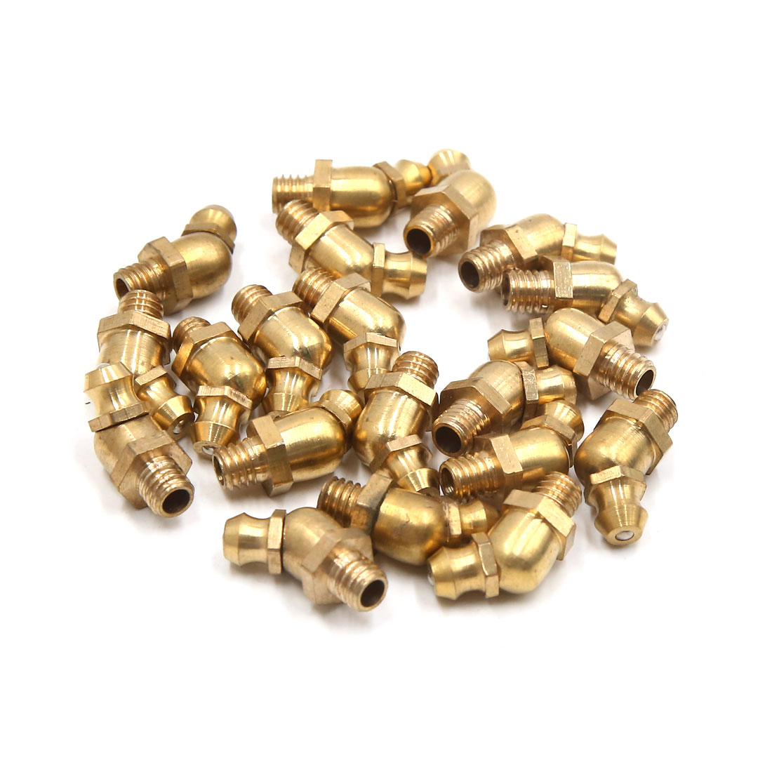 Unique Bargains 20Pcs M6 x 1 Thread 45 Degree Angle Brass Grease Zerk ...