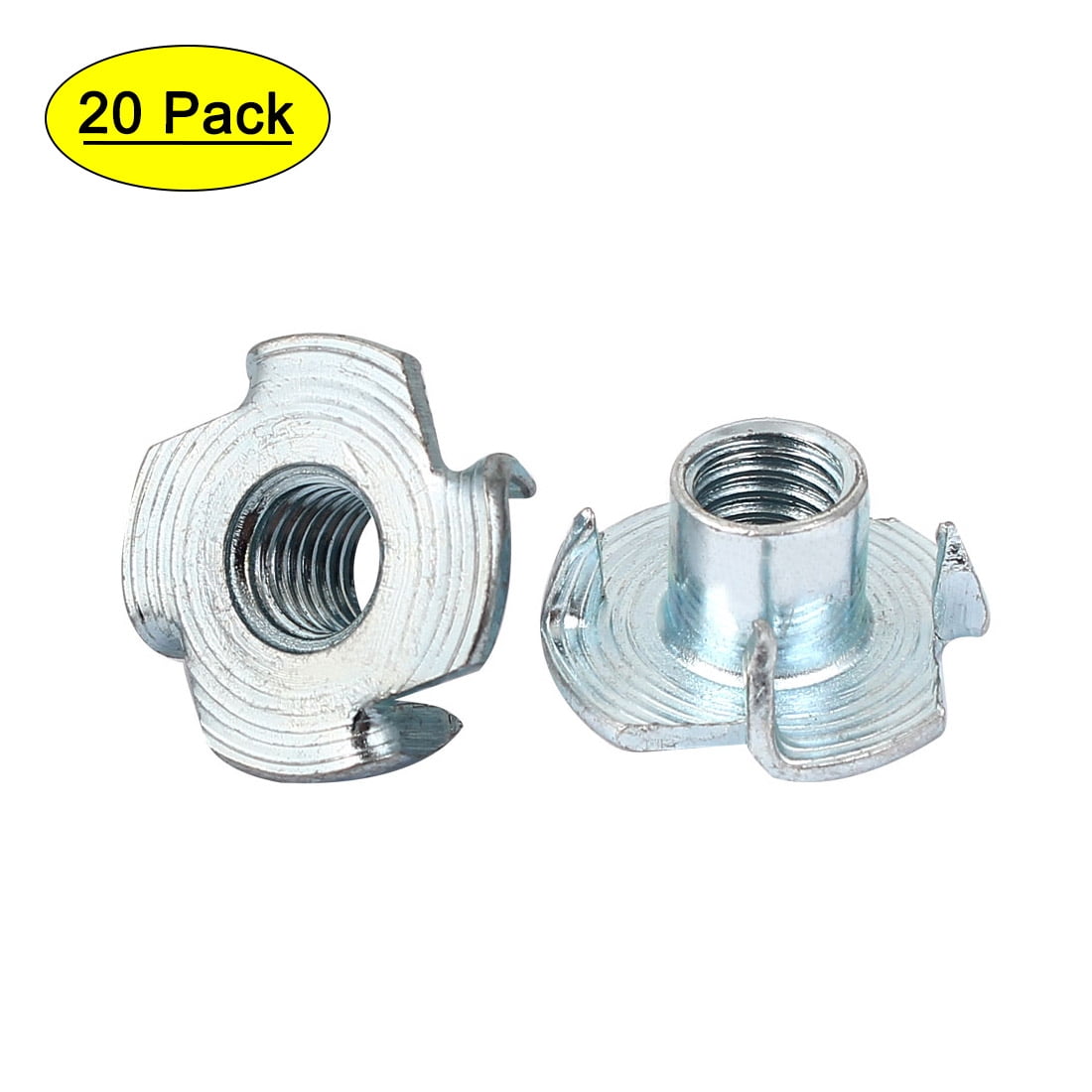 Unique Bargains 20Pcs M8 Metric 4 Prongs Pronged Tee Nuts for Wood ...