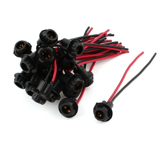 Unique Bargains 20Pcs T10 194 168 W5W Rubber Bulb Socket Lamp Extension ...